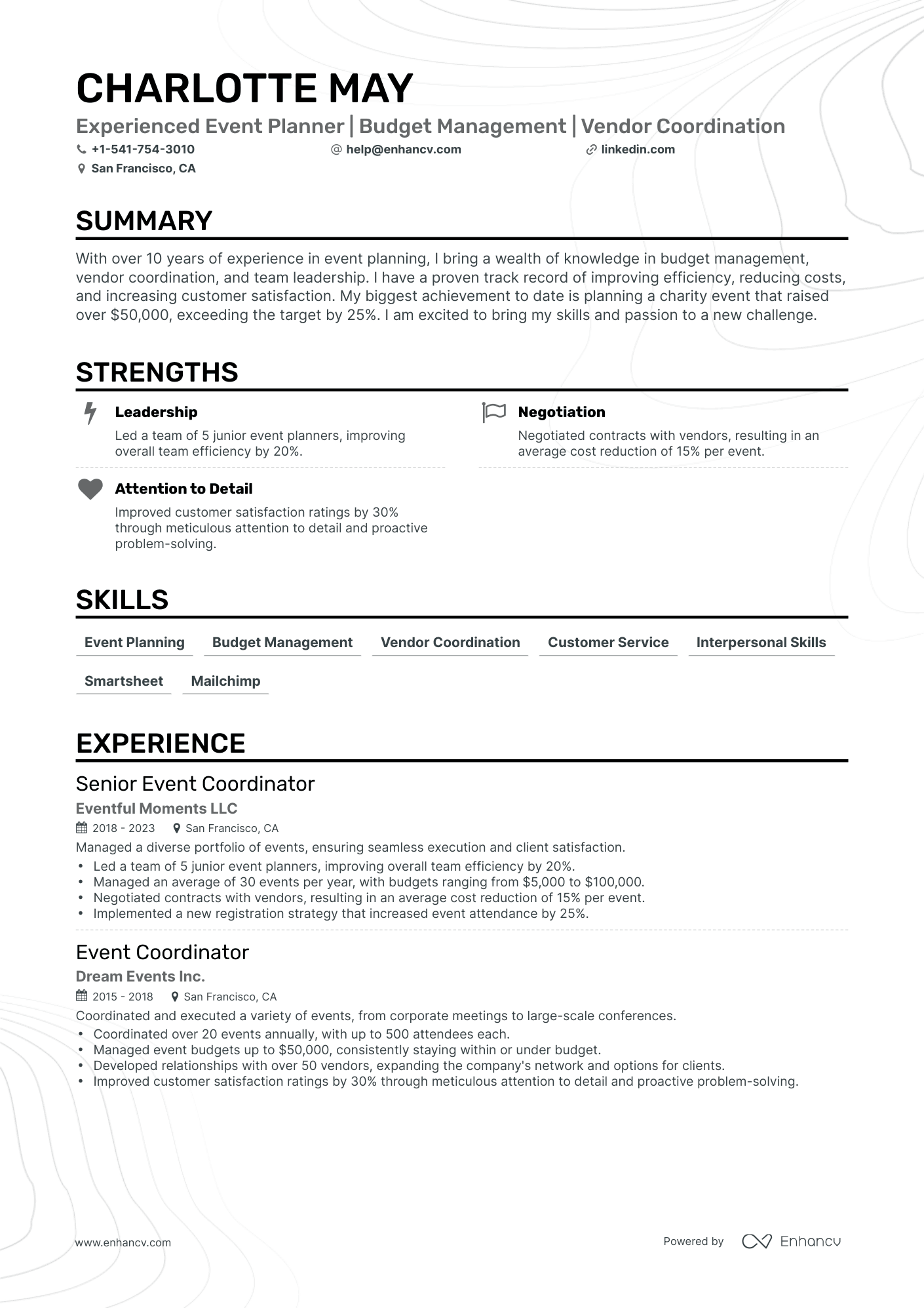 6 Event Planner Resume Examples & Guide for 2024