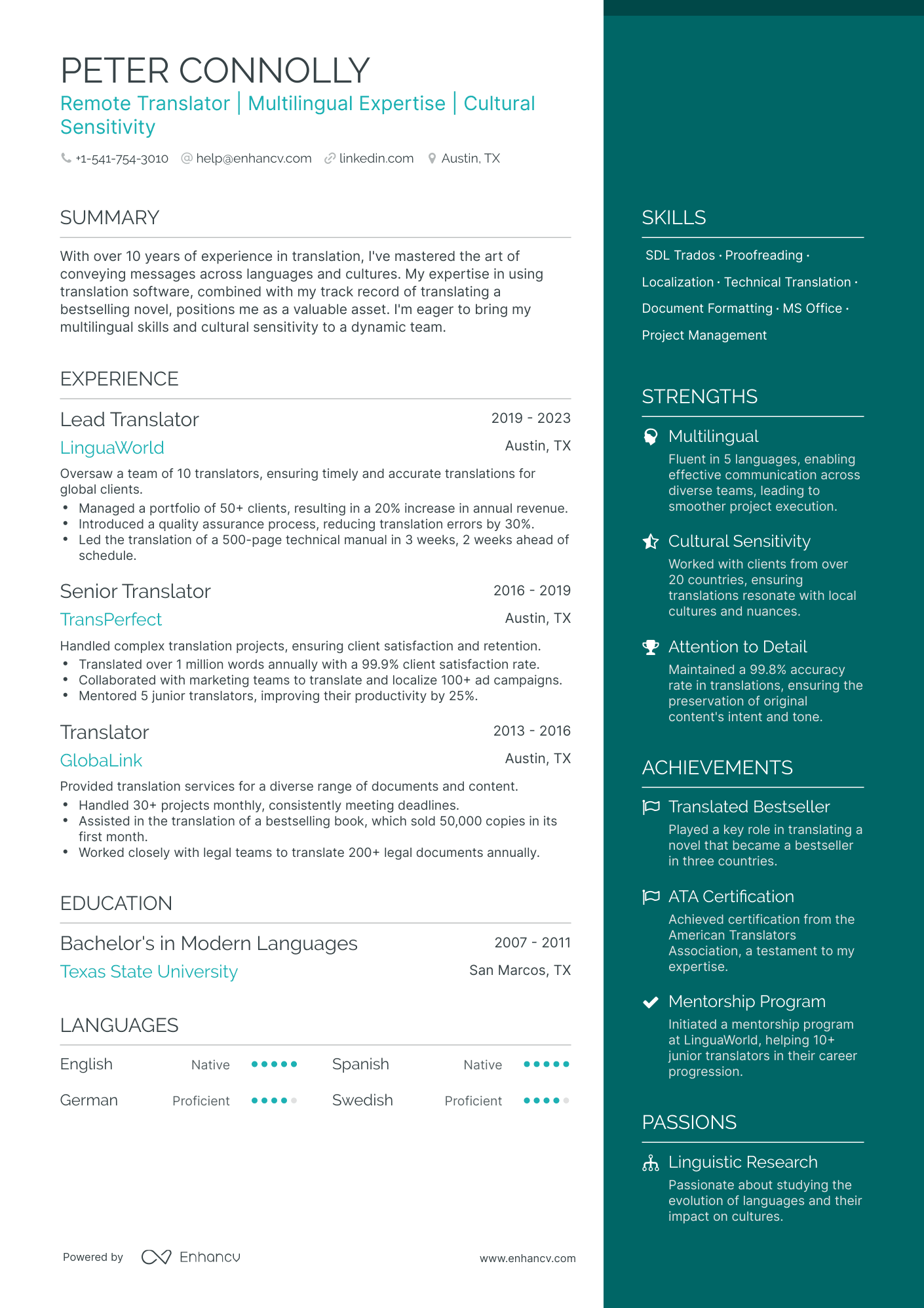 5 Translator Resume Examples & Guide for 2023