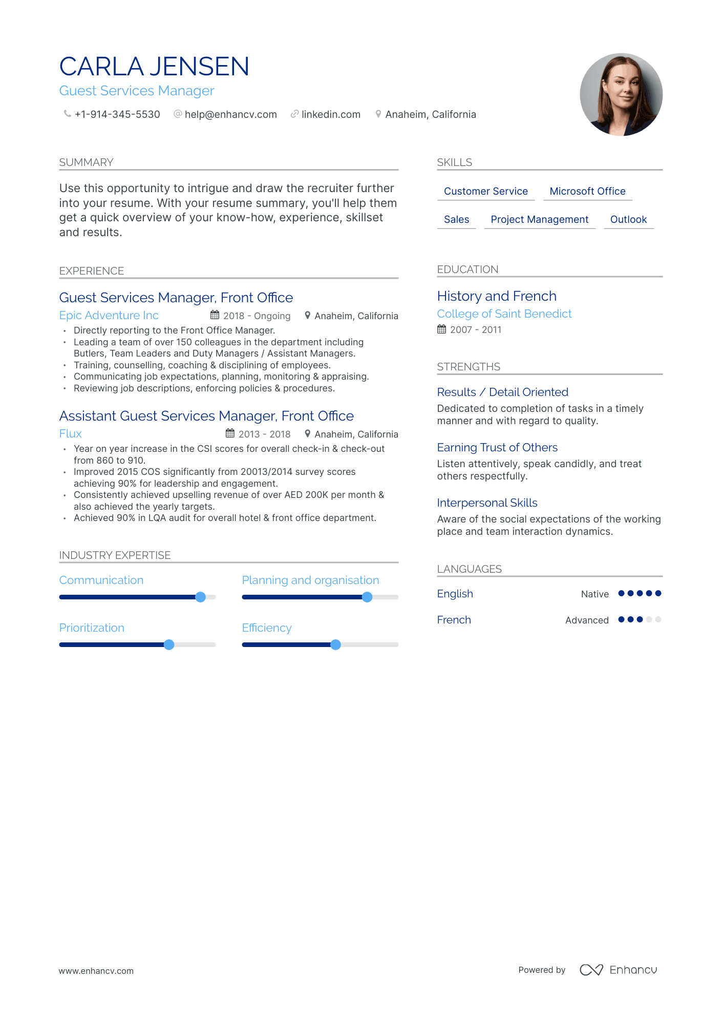 Guest Services Manager Resume Examples & Guide for 2023 (Layout, Skills ...