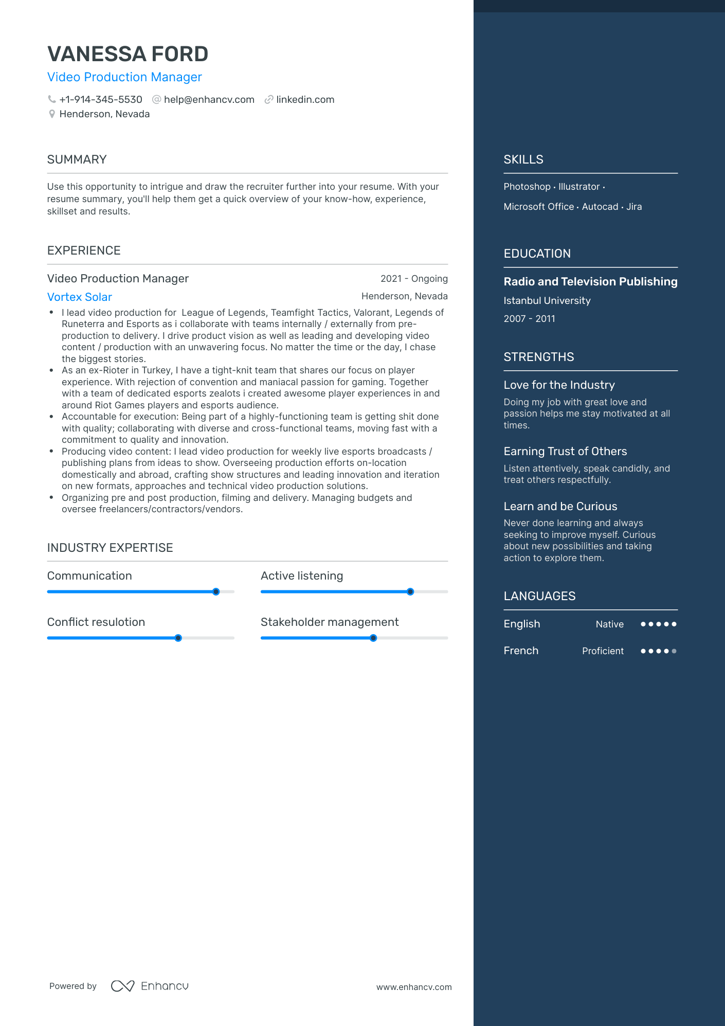 Video Production Manager Resume Examples & Guide for 2023 (Layout ...