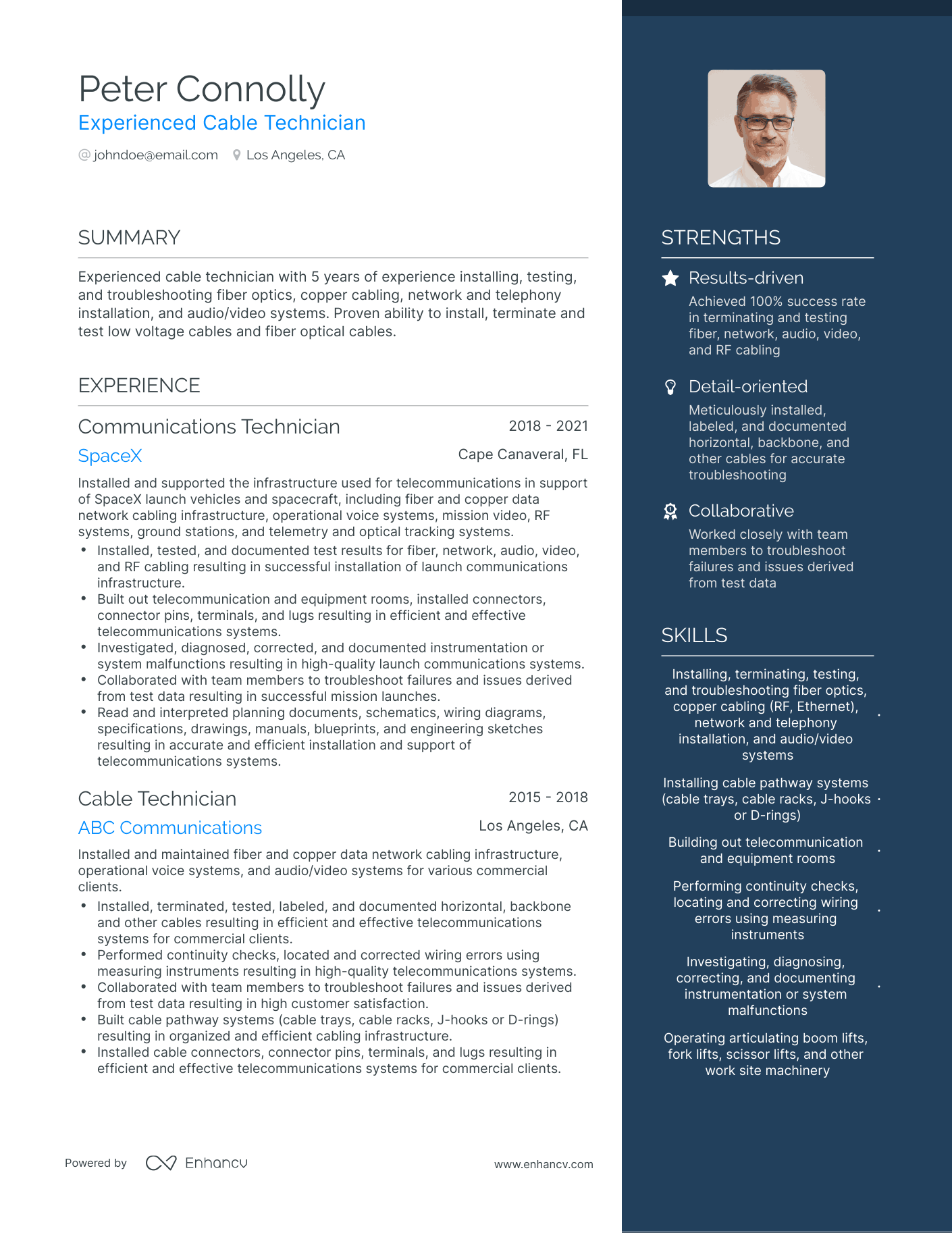 5 Cable Technician Resume Examples Guide For 2024