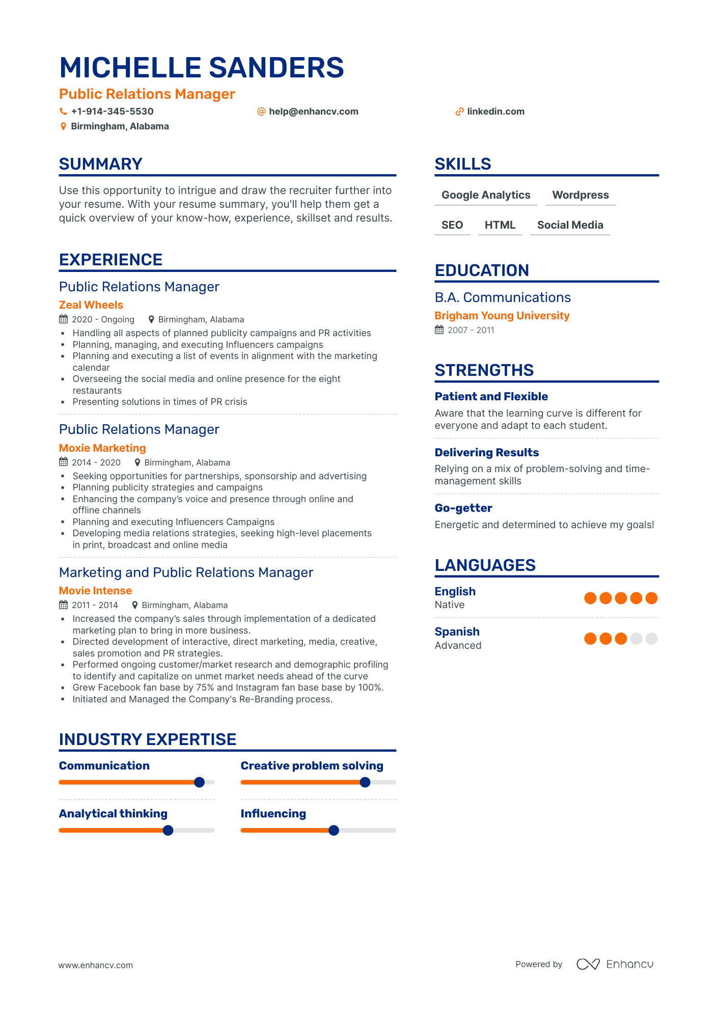 Public Relations Manager Resume Examples & Guide for 2023 (Layout ...