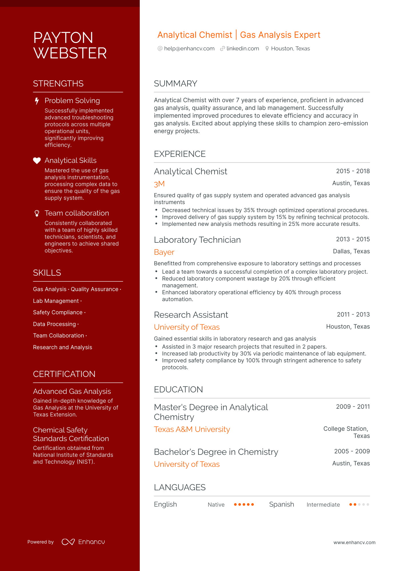 5 Chemist Resume Examples & Guide for 2024