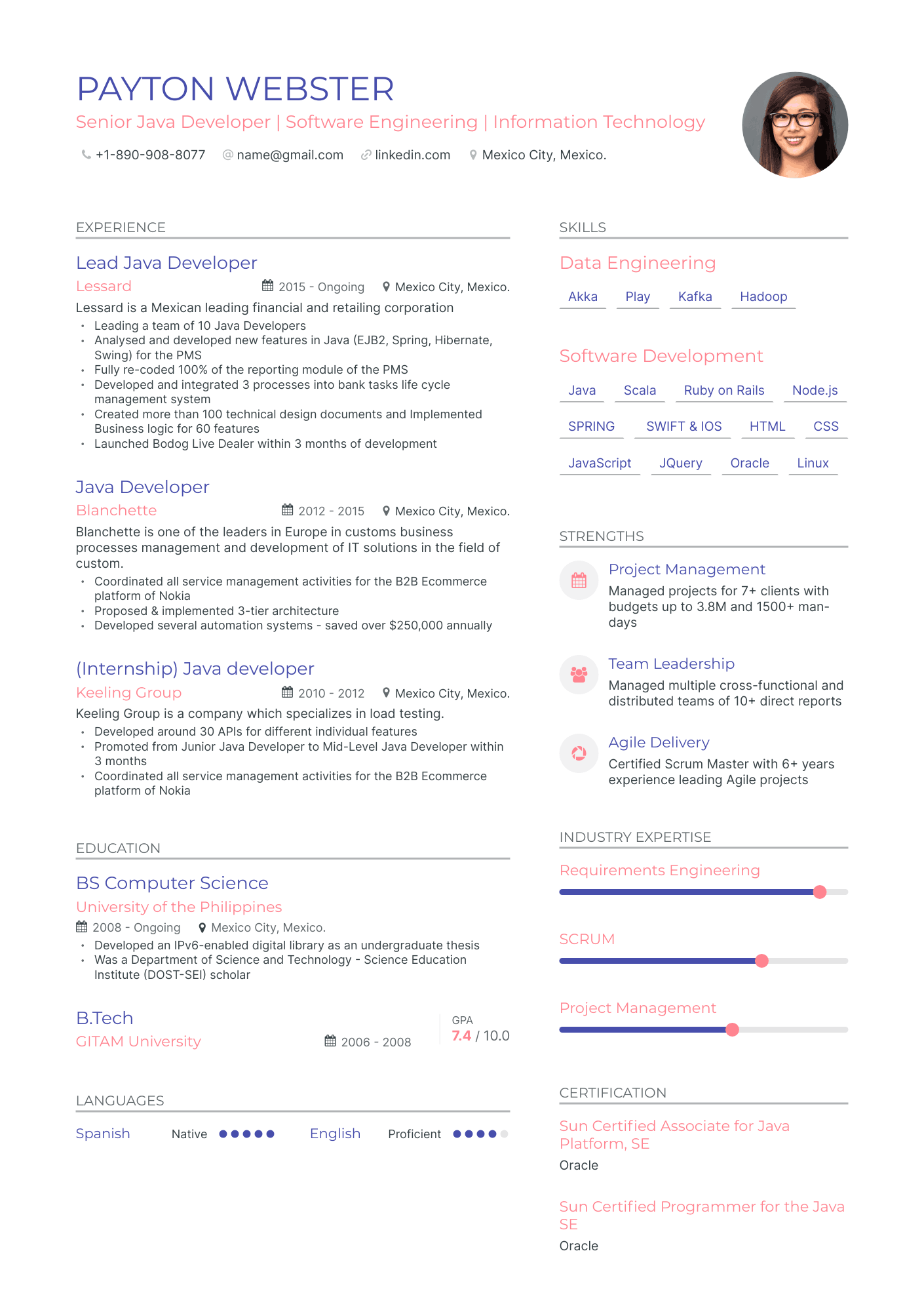 8 Java Developer Resume Examples & Guide for 2024