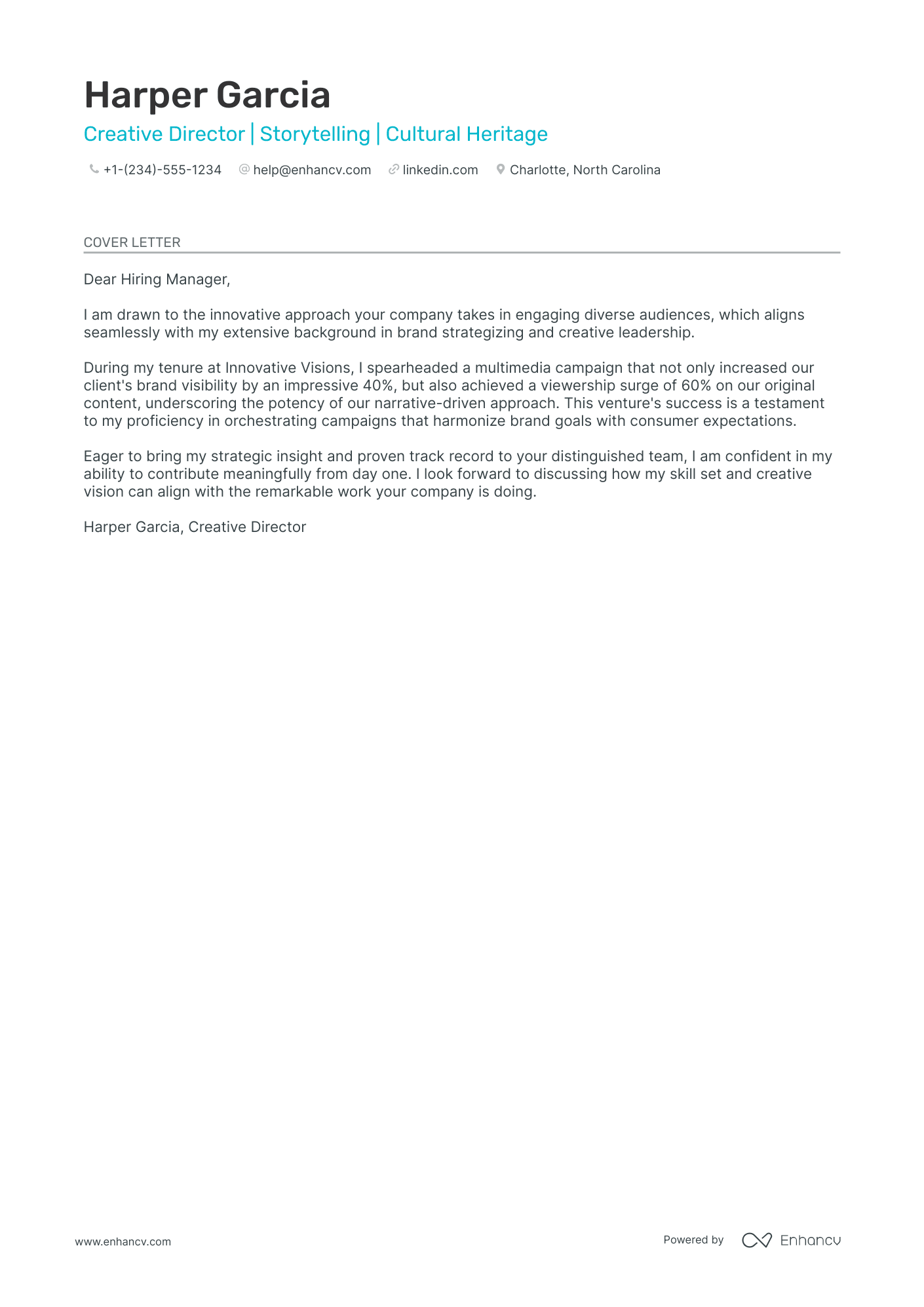 5 Professional Actor Cover Letter Examples and Template for 2024 | Enhancv