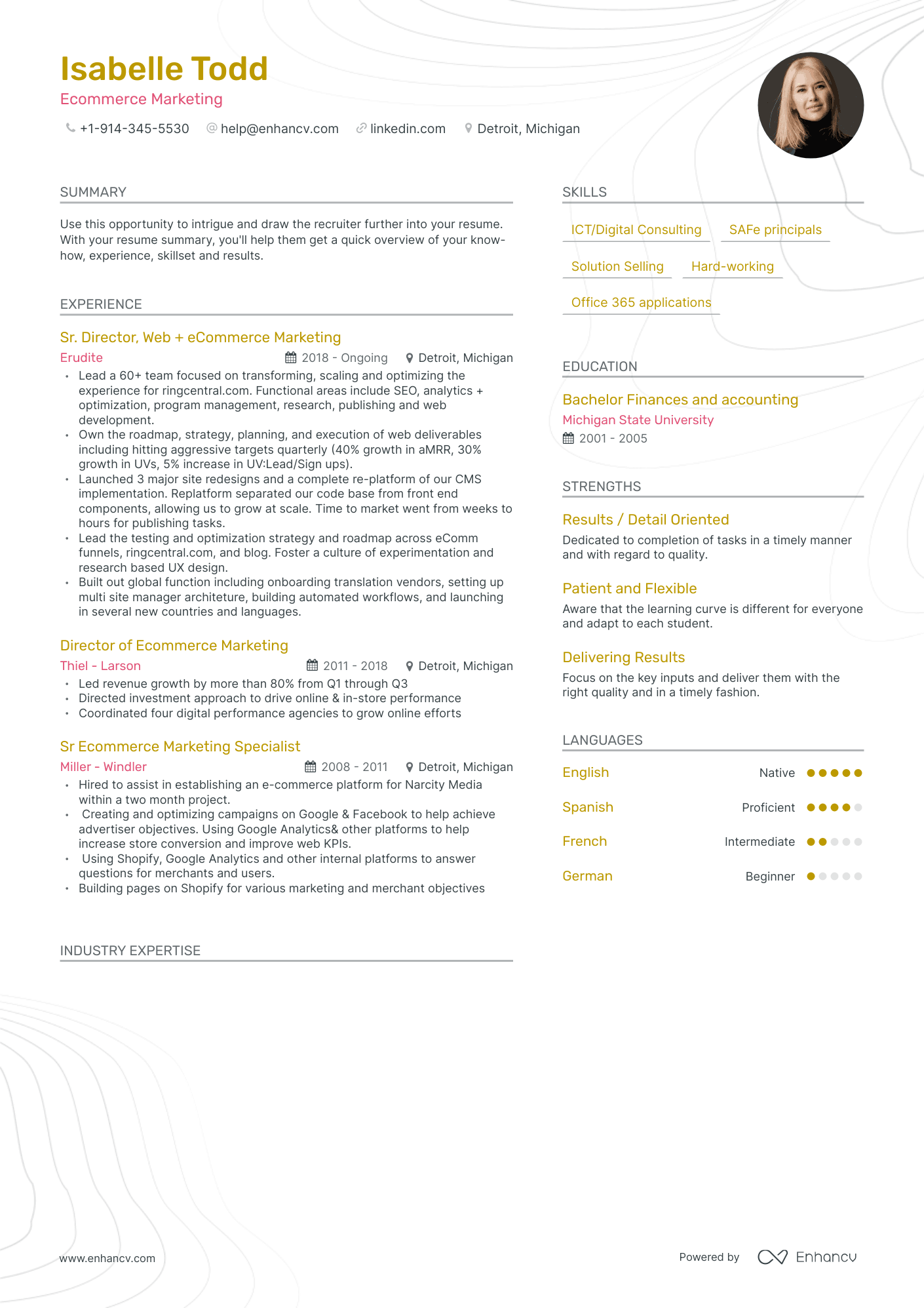 Ecommerce Marketing Resume Examples | Pro Tips Featured | Enhancv ... Ecommerce Marketing Resume Examples | Pro Tips Featured | Enhancv ...