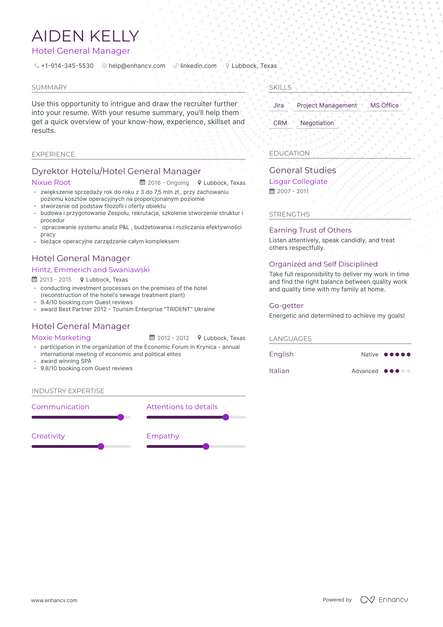 Hotel General Manager Resume Examples & Guide for 2023 (Layout, Skills ...