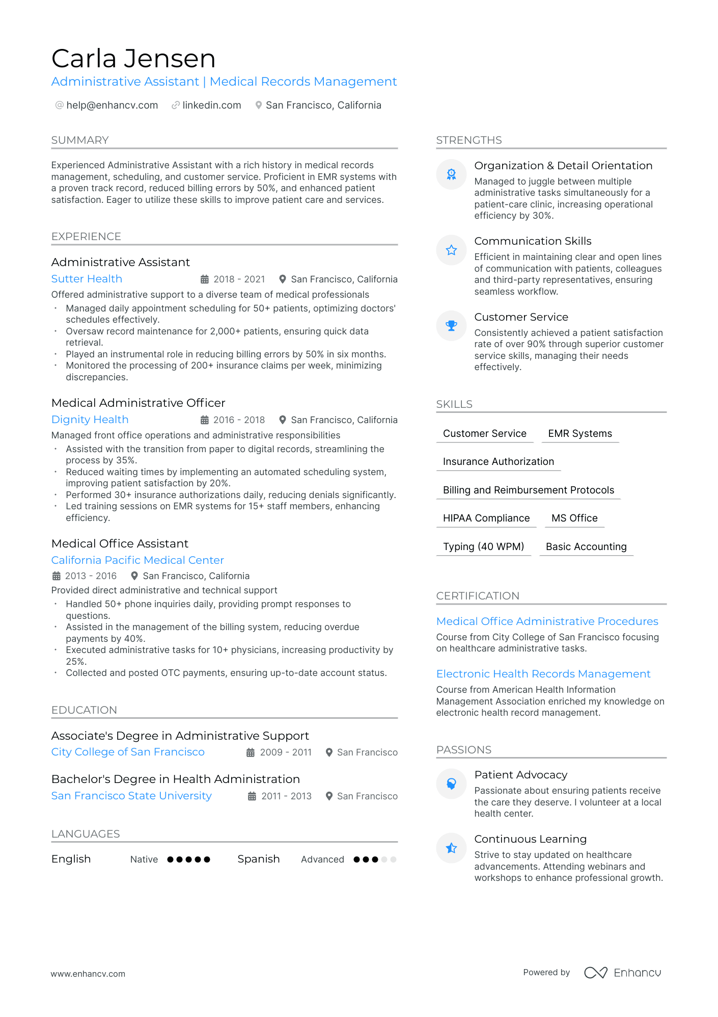 5 Medical Office Administrator Resume Examples & Guide for 2024