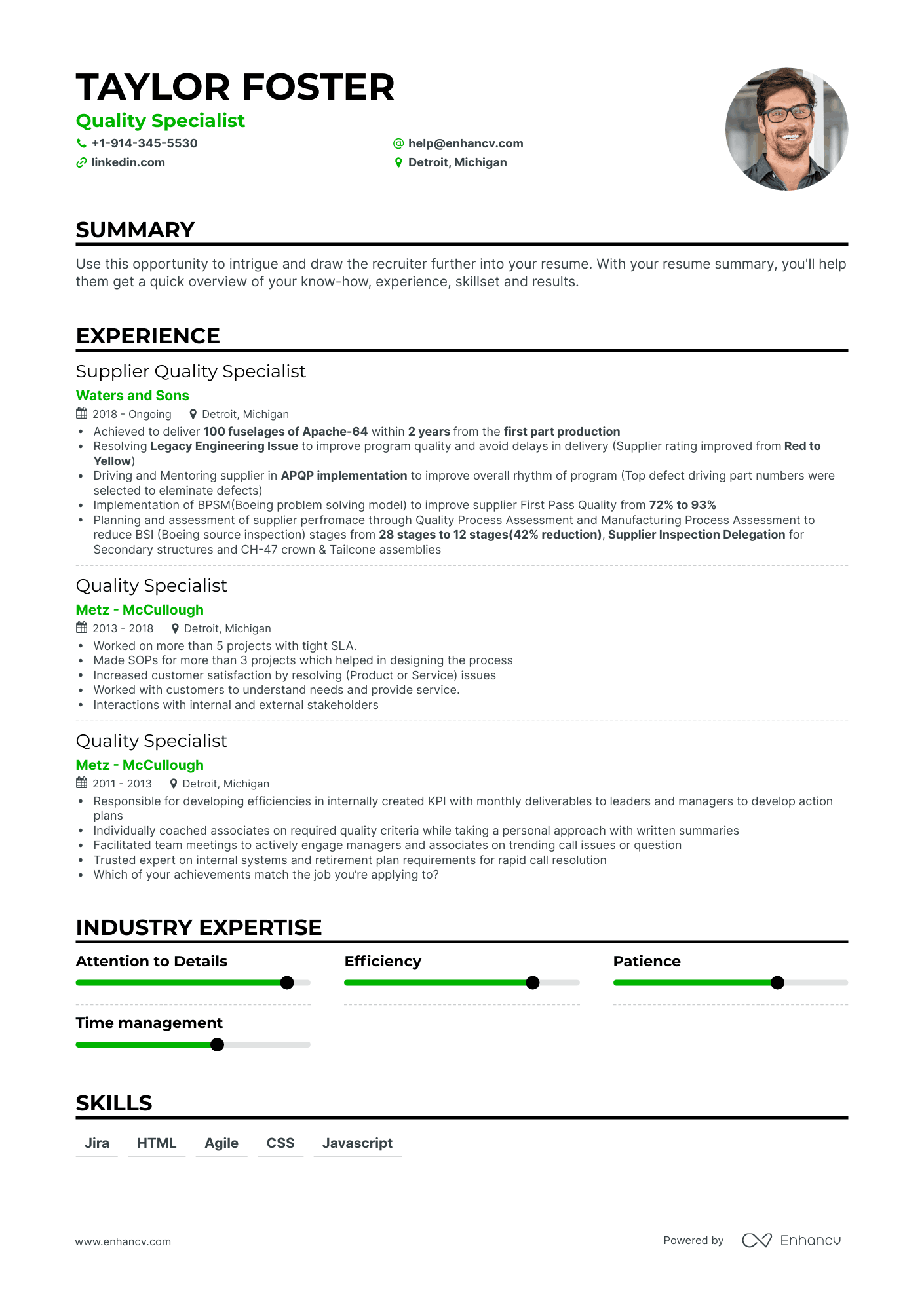 Quality Specialist Resume Examples & Guide for 2023 (Layout, Skills ...