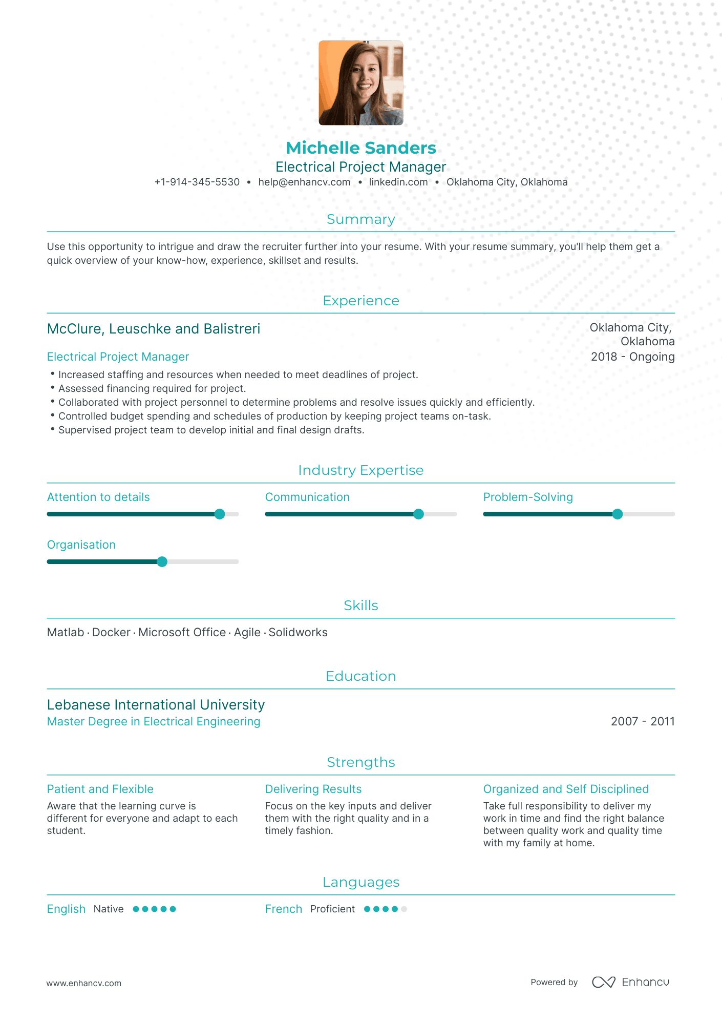 Electrical Project Manager Resume Examples & Guide for 2023 (Layout ...