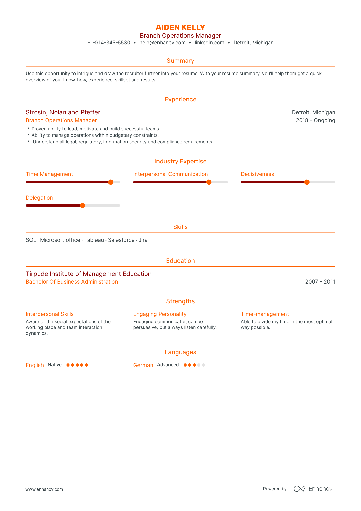 Branch Operations Manager Resume Examples & Guide for 2023 (Layout ...