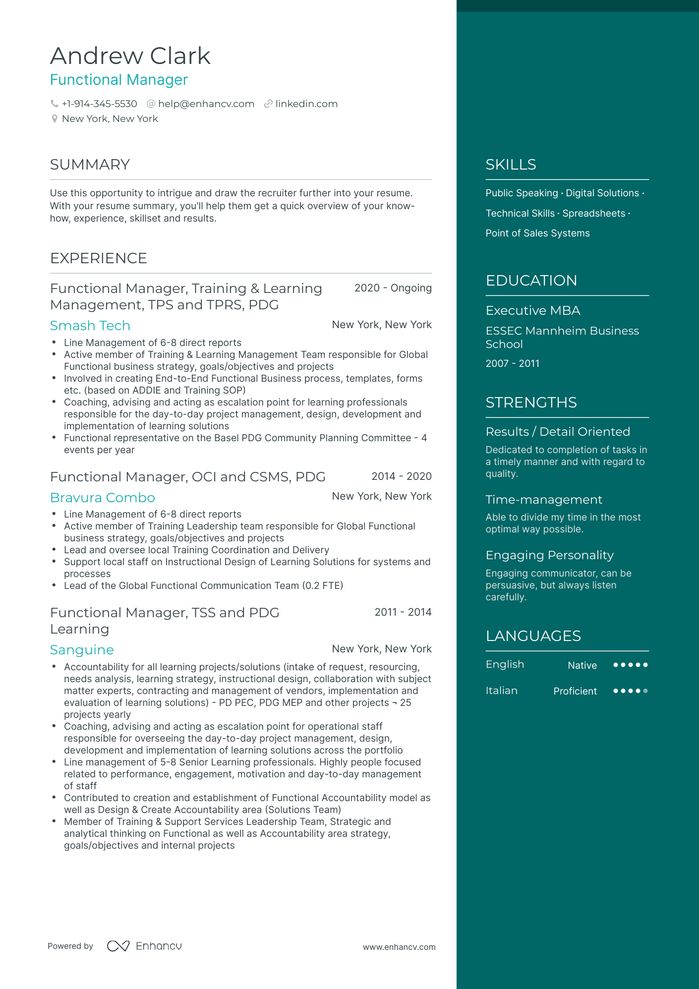 Functional Manager Resume Examples & Guide for 2023 (Layout, Skills ...