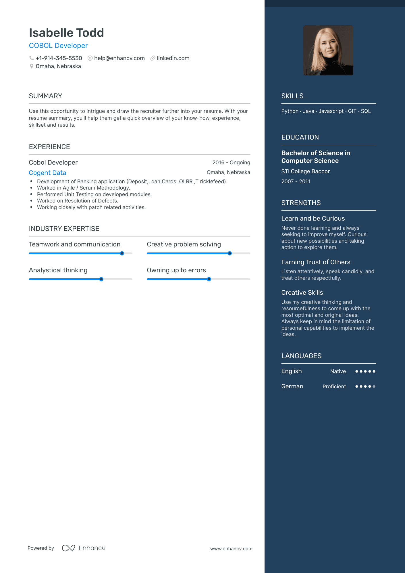 COBOL Developer Resume Examples & Guide for 2023 (Layout, Skills ...