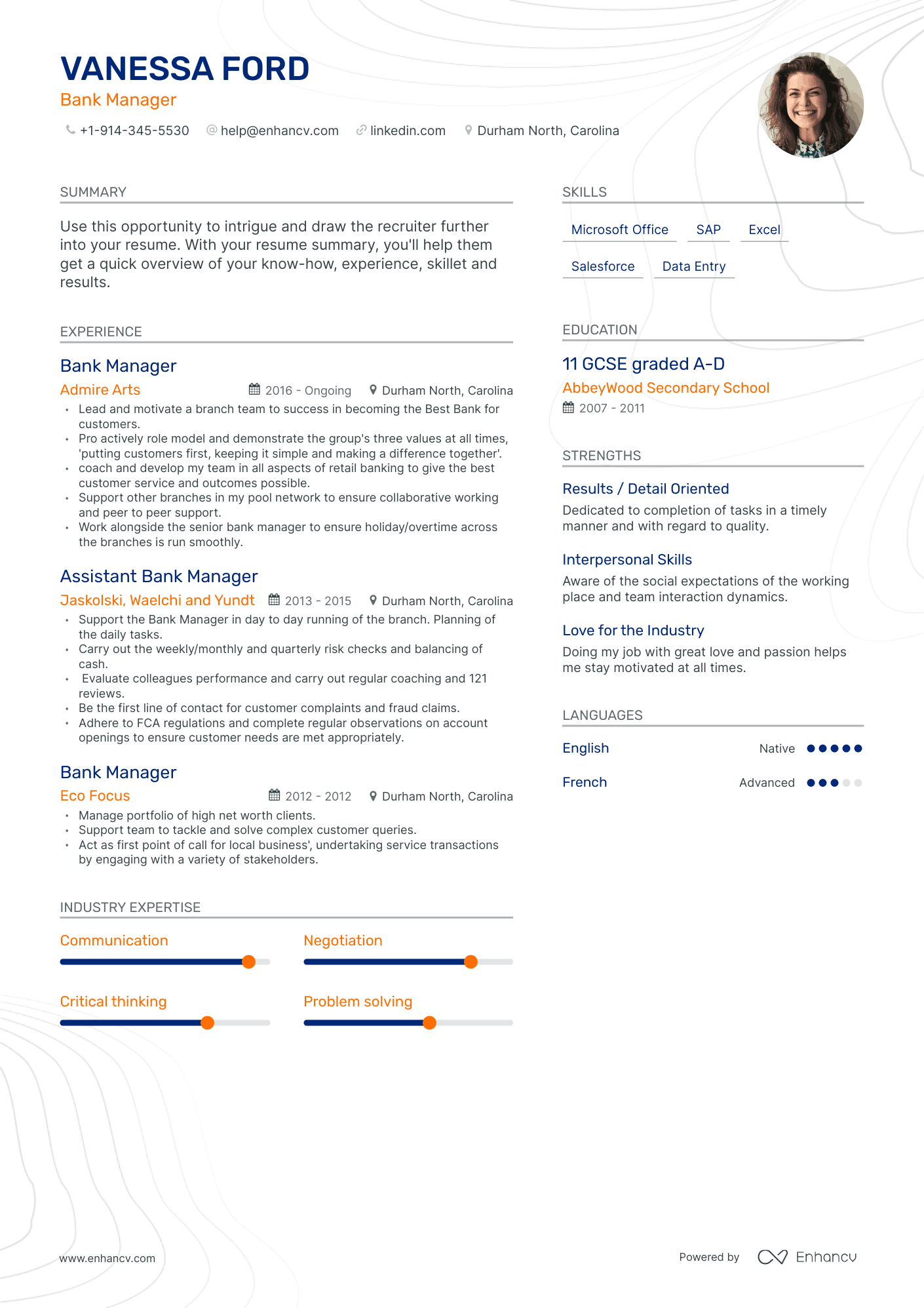 Bank Manager Resume Examples & Guide for 2023 (Layout, Skills, Keywords ...