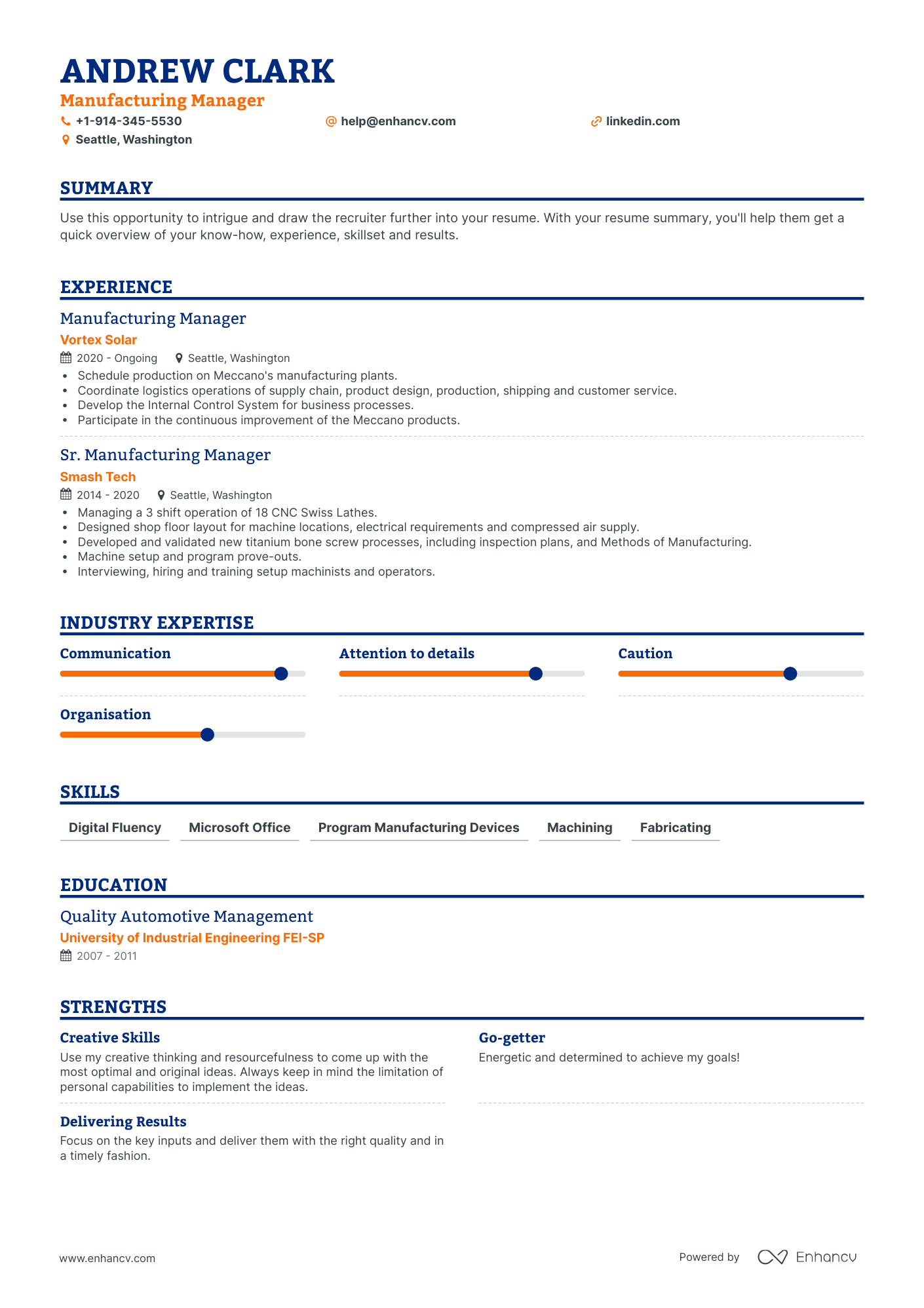 Manufacturing Manager Resume Examples & Guide for 2023 (Layout, Skills ...