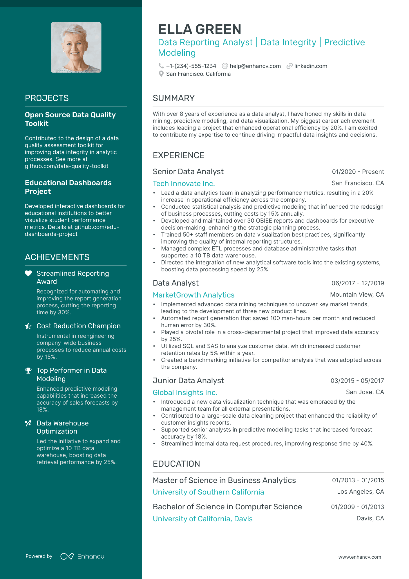 5 Data Reporting Analyst Resume Examples & Guide for 2024