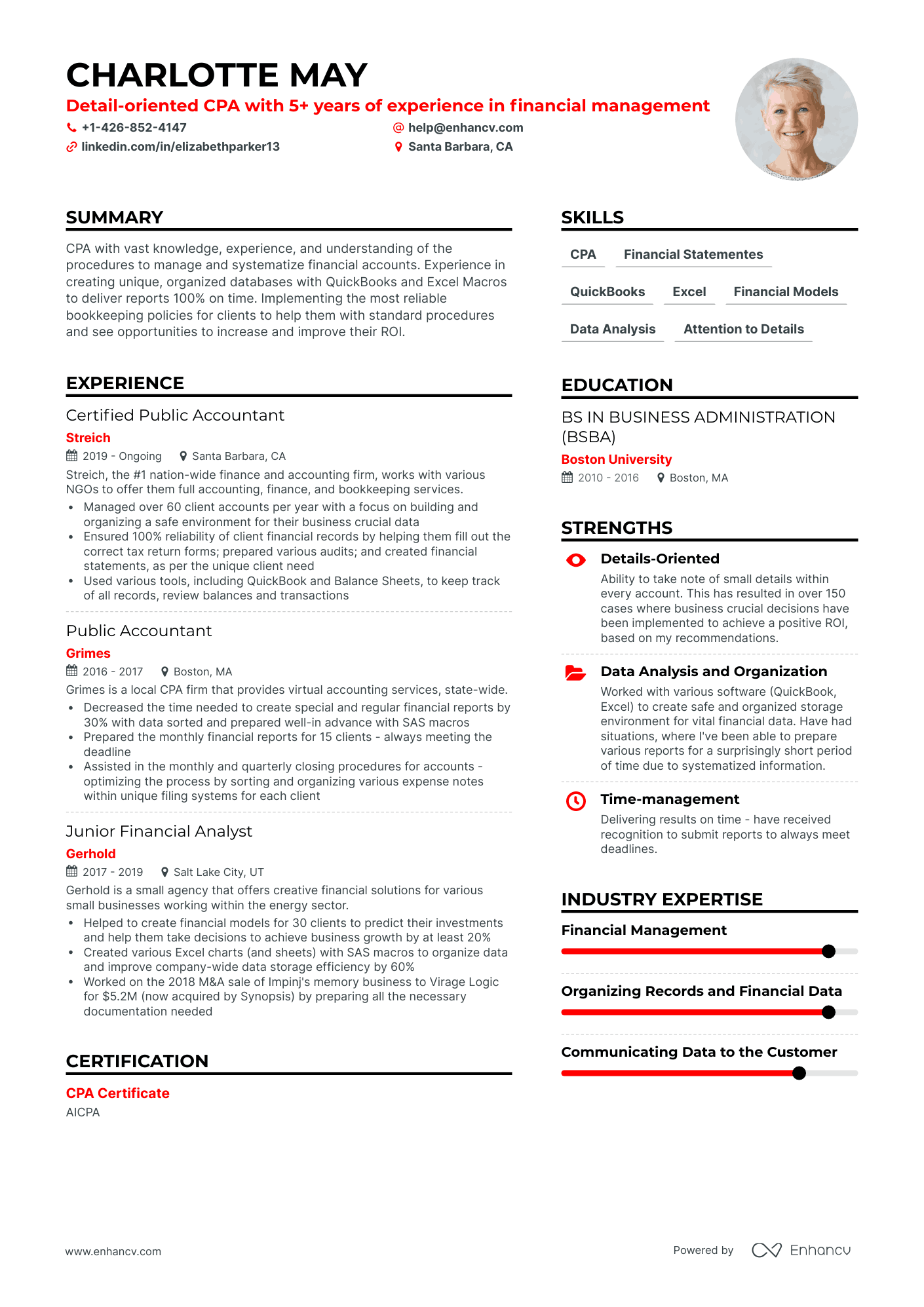 CPA Resume Examples & Guide for 2023 (Layout, Skills, Keywords & Job ...