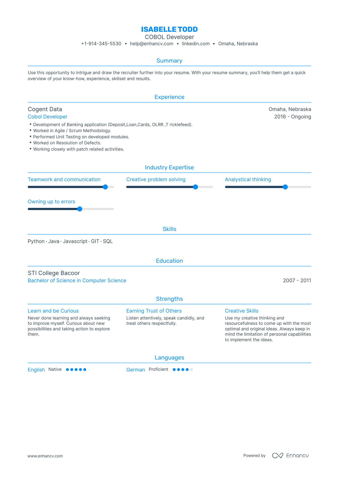 COBOL Developer Resume Examples & Guide for 2023 (Layout, Skills ...