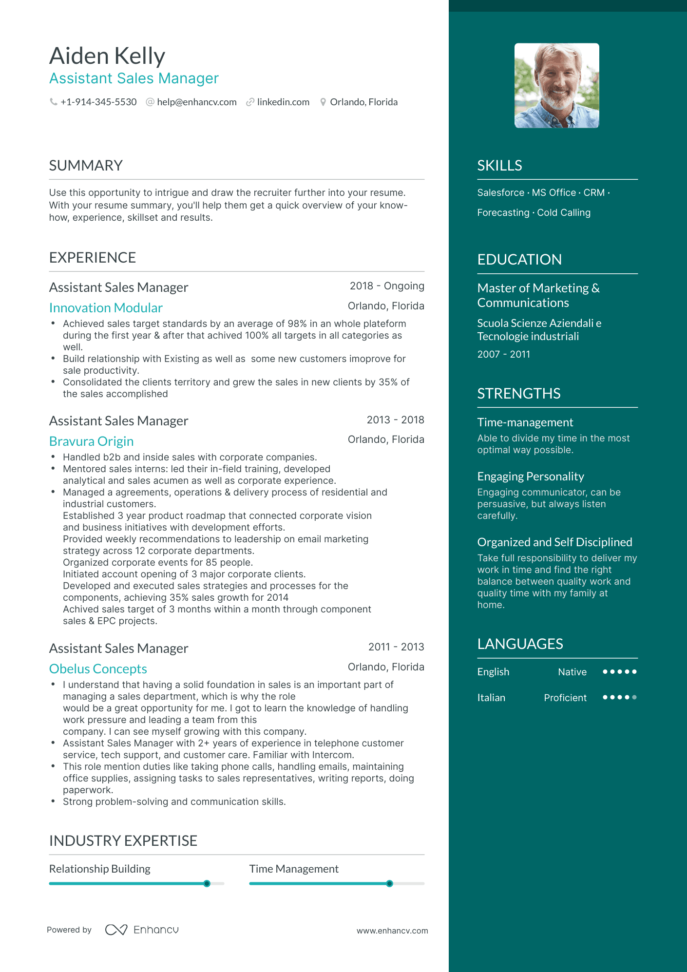 Assistant Sales Manager Resume Examples & Guide for 2023 (Layout ...