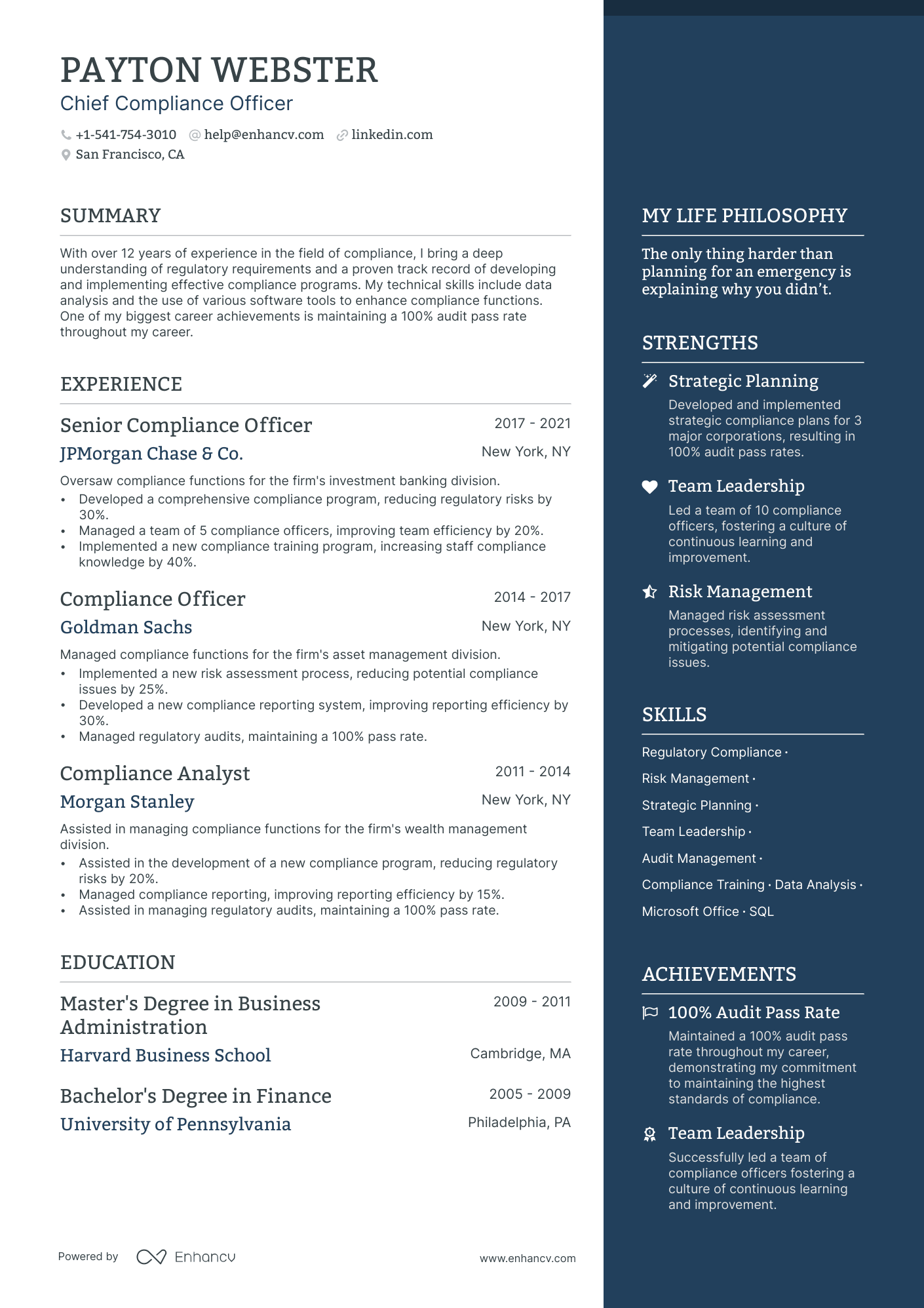 5 Chief Compliance Officer Resume Examples & Guide for 2024