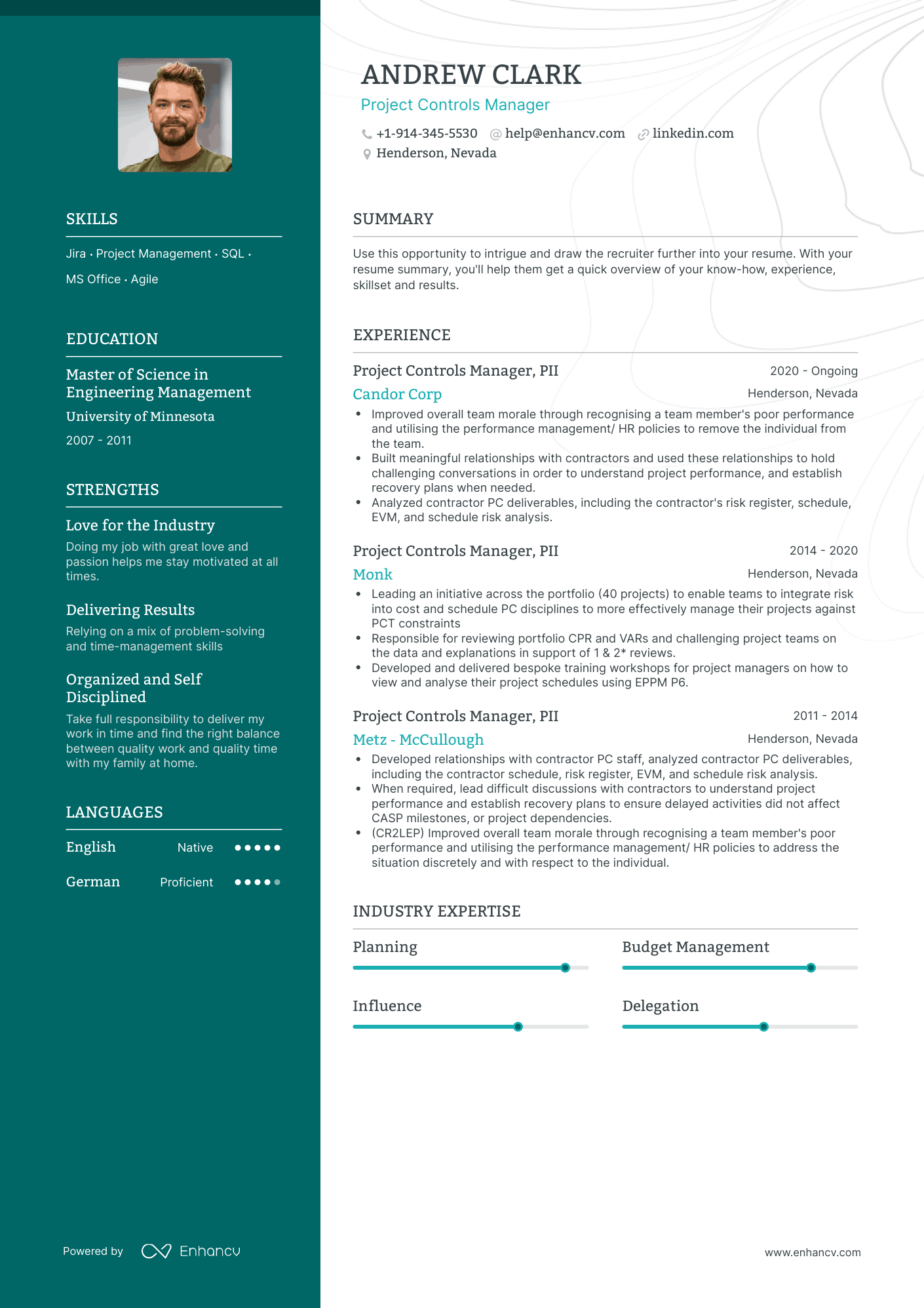 Project Controls Manager Resume Examples & Guide for 2023 (Layout ...