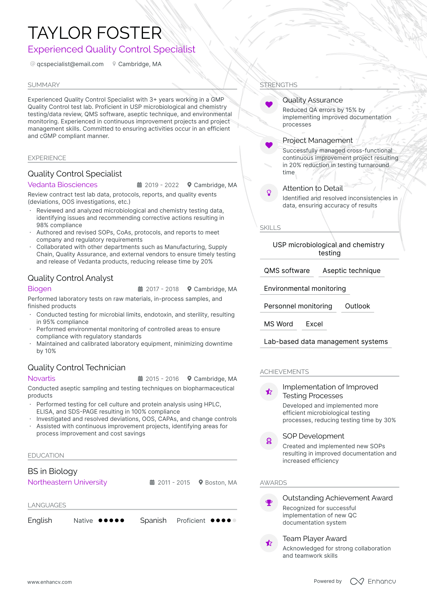 6 Quality Control Resume Examples & Guide for 2024