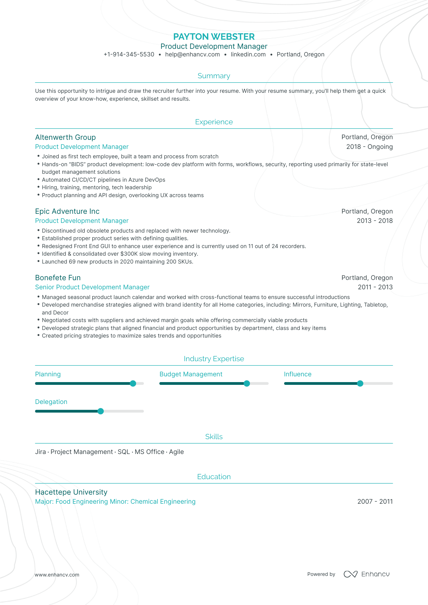 Product Development Manager Resume Examples & Guide for 2023 (Layout ...