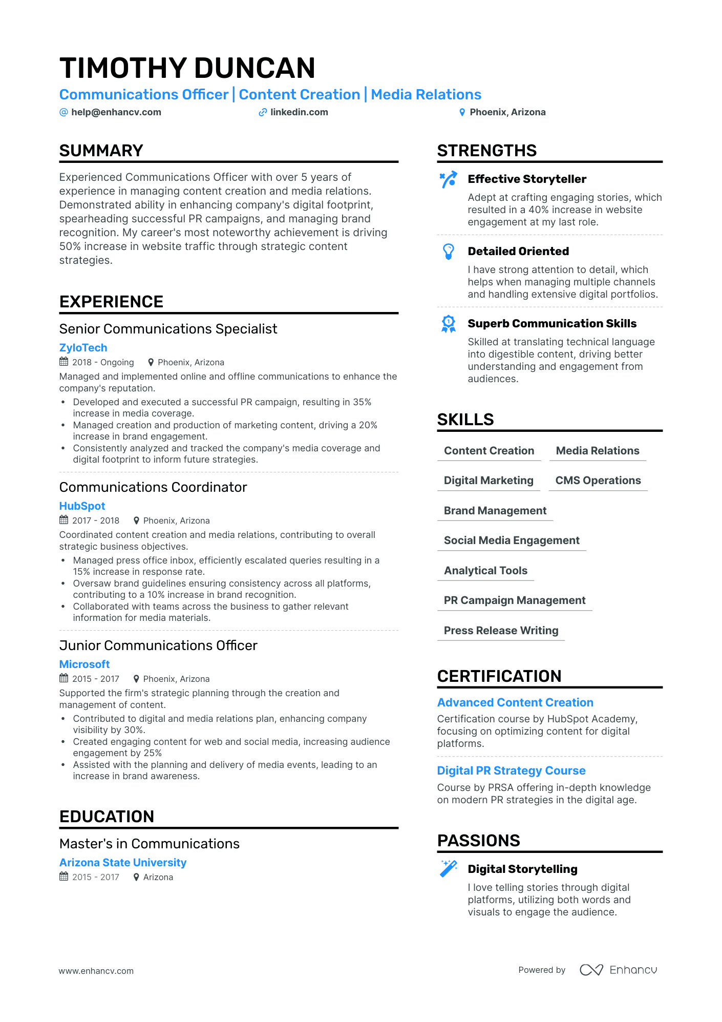 6 Communication Manager Resume Examples & Guide for 2024