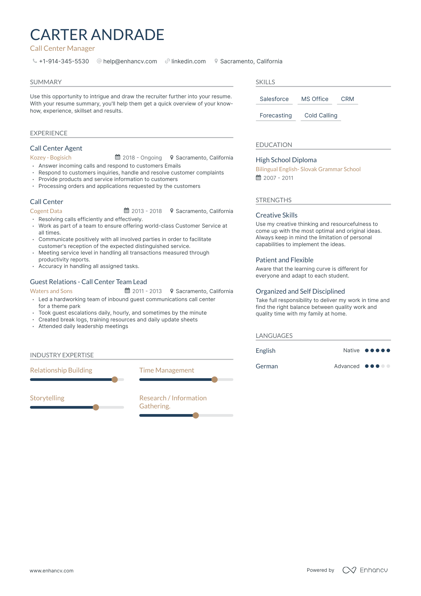 Call Center Manager Resume Examples & Guide for 2023 (Layout, Skills ...