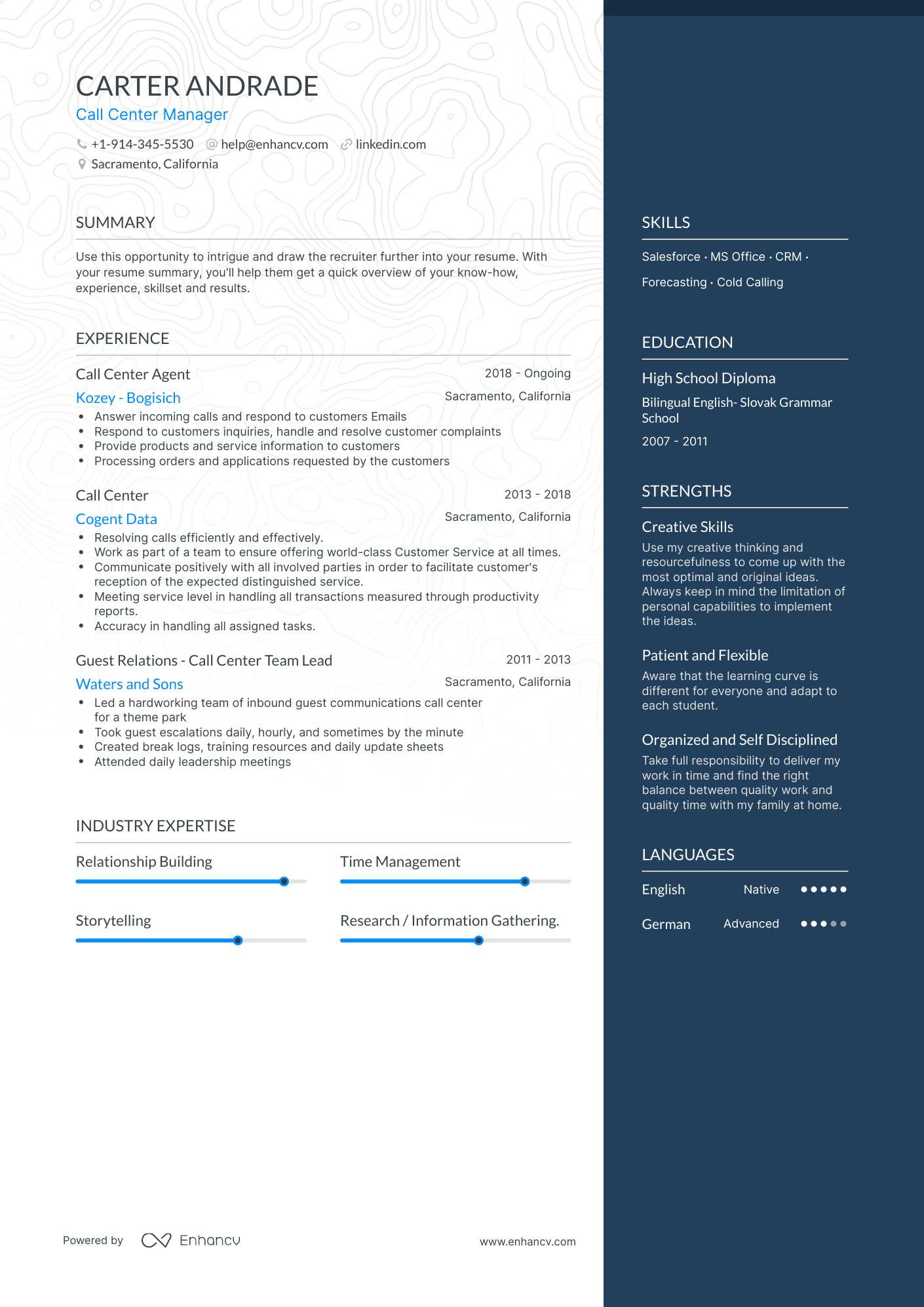 Call Center Manager Resume Examples & Guide for 2023 (Layout, Skills, Keywords & Job Description)