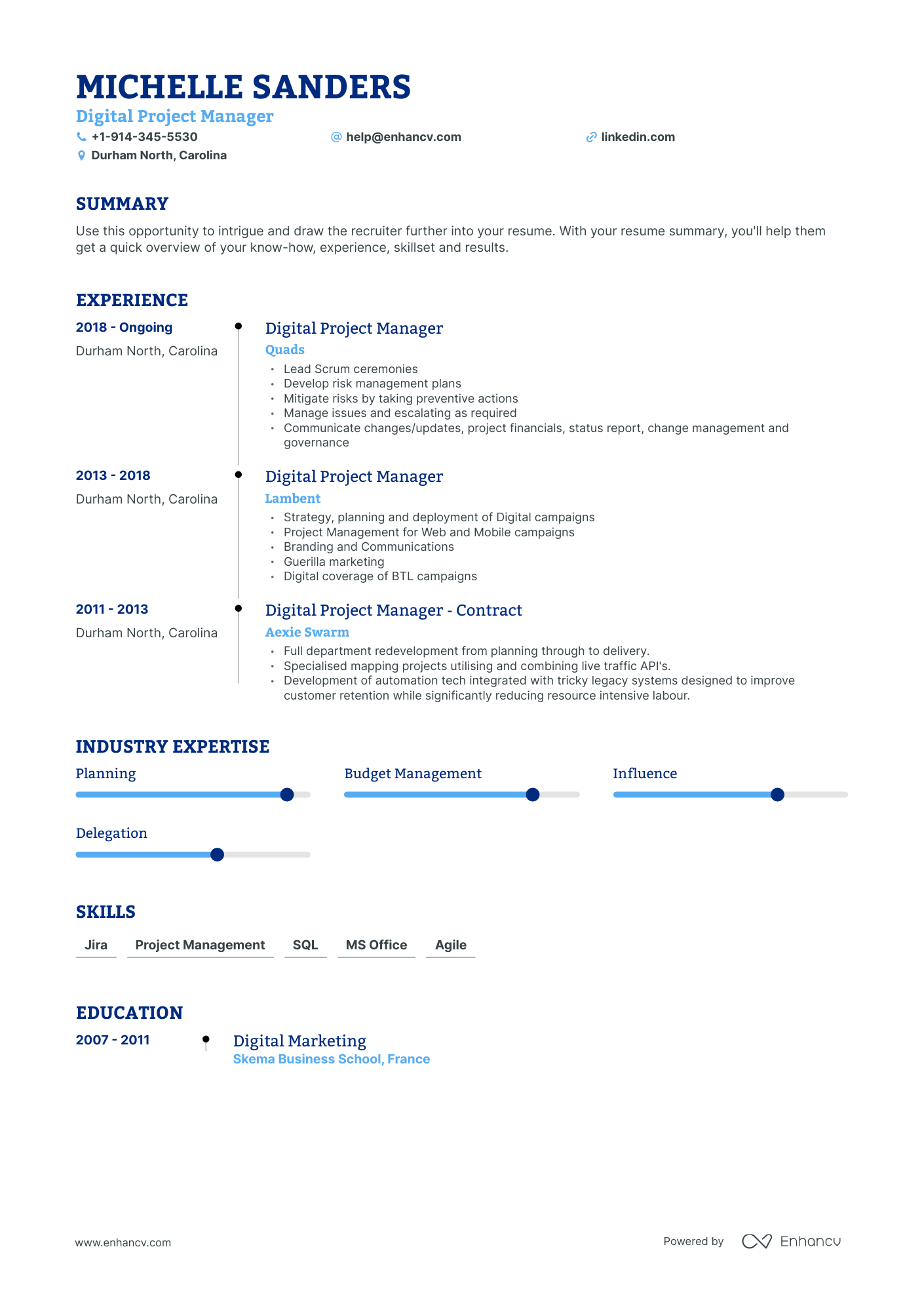 Digital Project Manager Resume Examples & Guide for 2023 (Layout ...