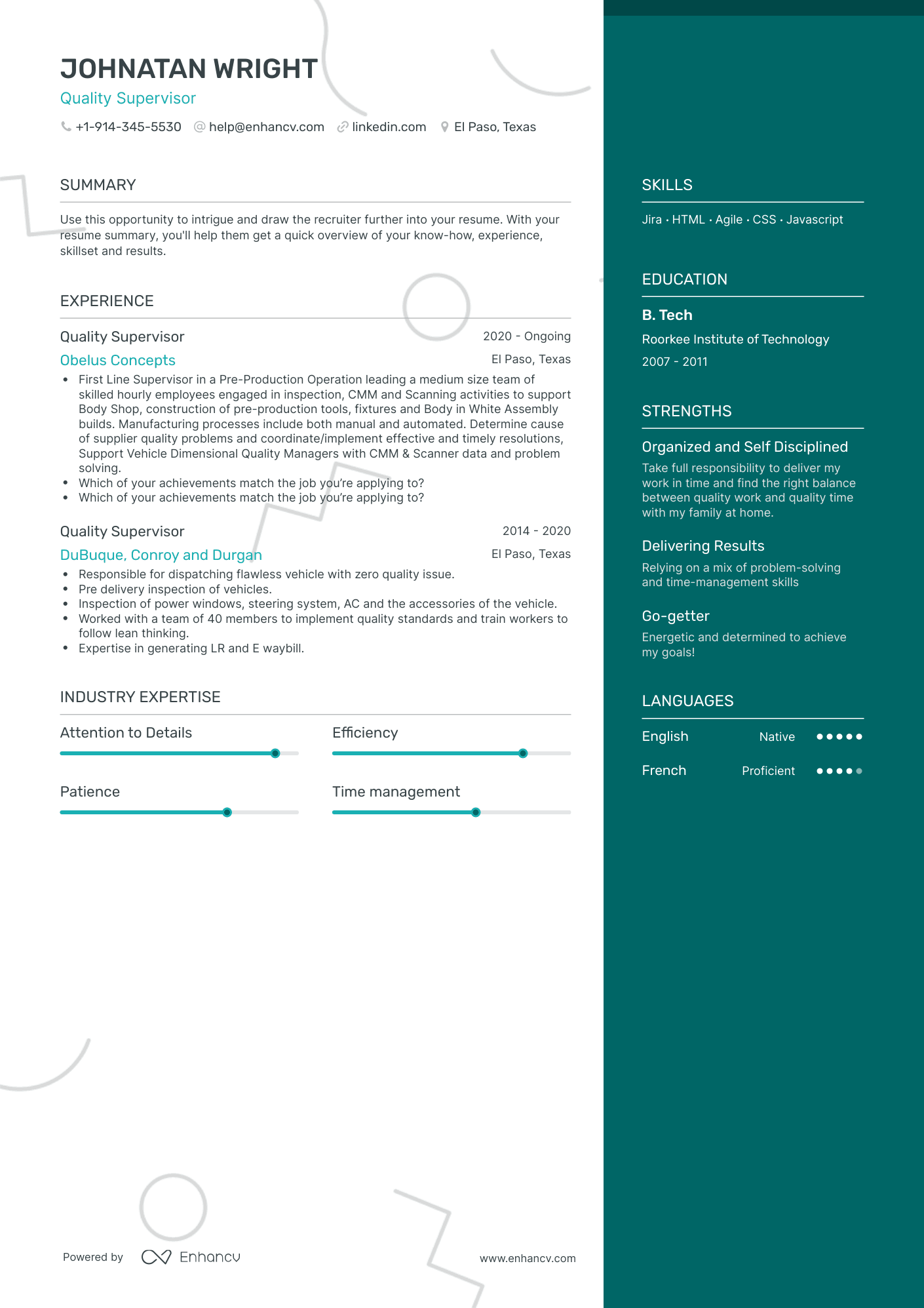 Quality Supervisor Resume Examples & Guide for 2023 (Layout, Skills ...