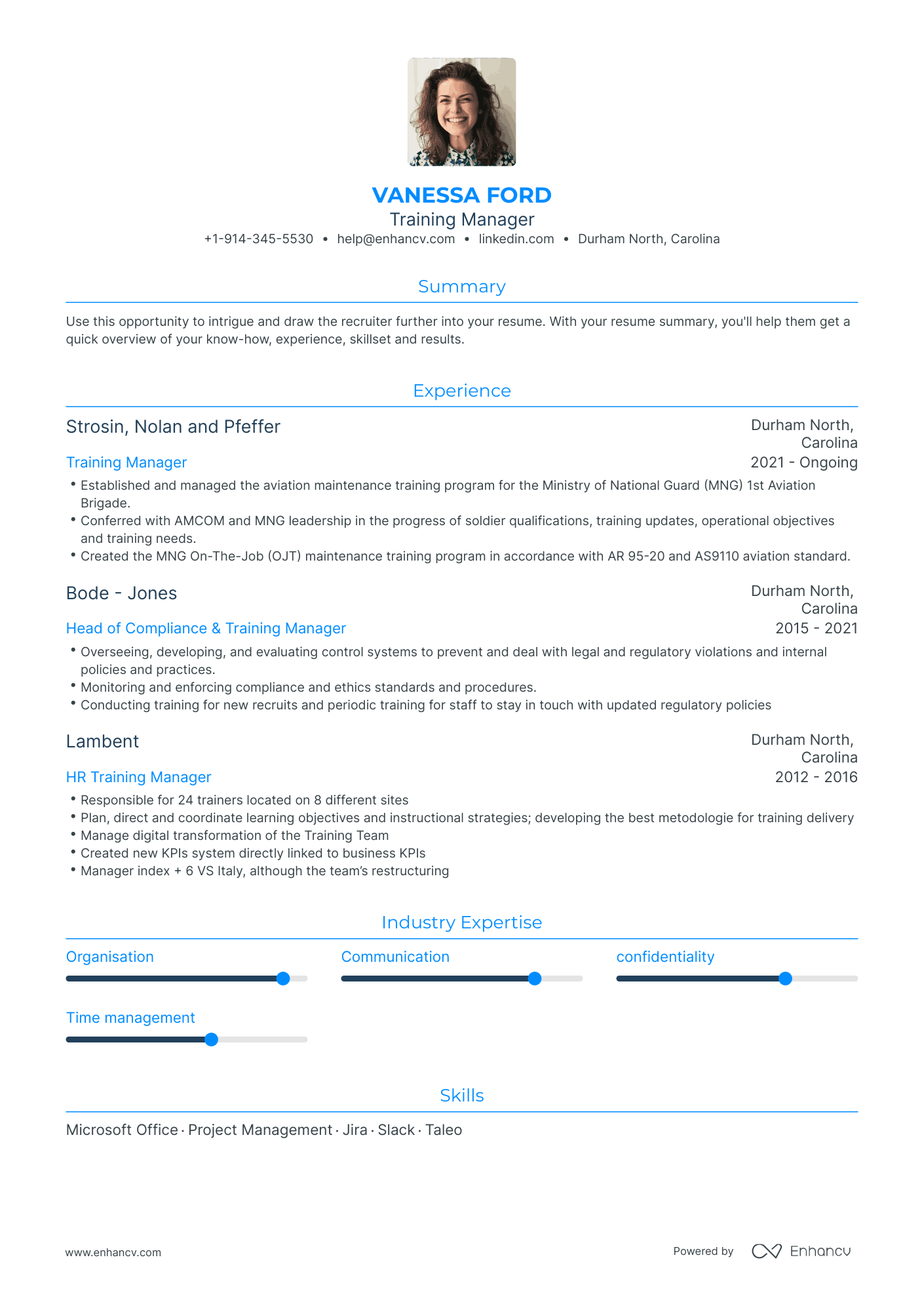 Training Manager Resume Examples & Guide for 2023 (Layout, Skills ...