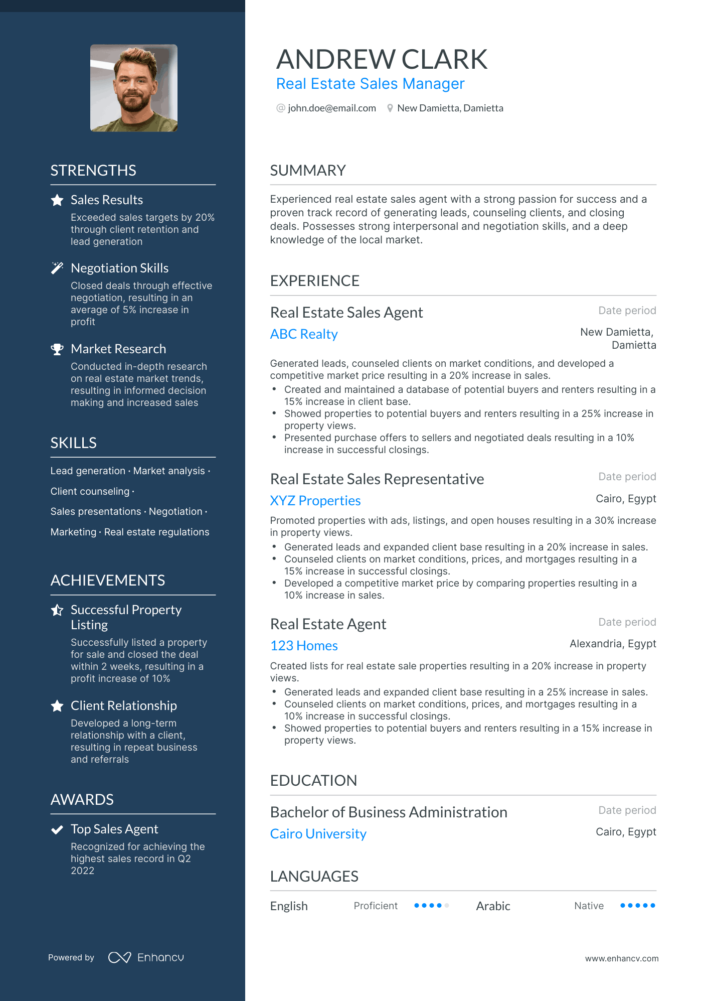 5 Real Estate Sales Manager Resume Examples Guide For 2023 5 Real Estate Sales Manager Resume Examples Guide For 2023
