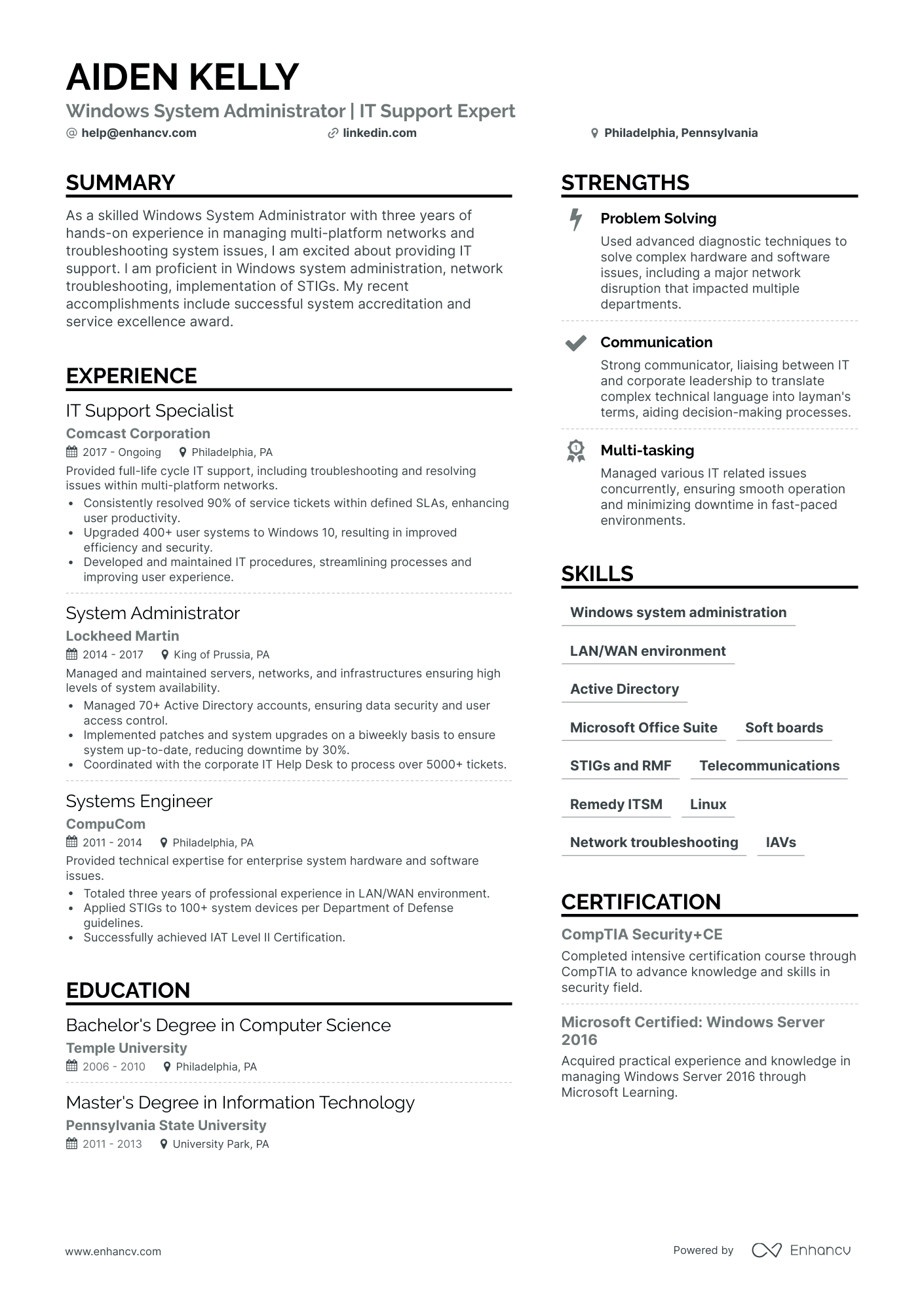 8 System Administrator Resume Examples & Guide for 2024