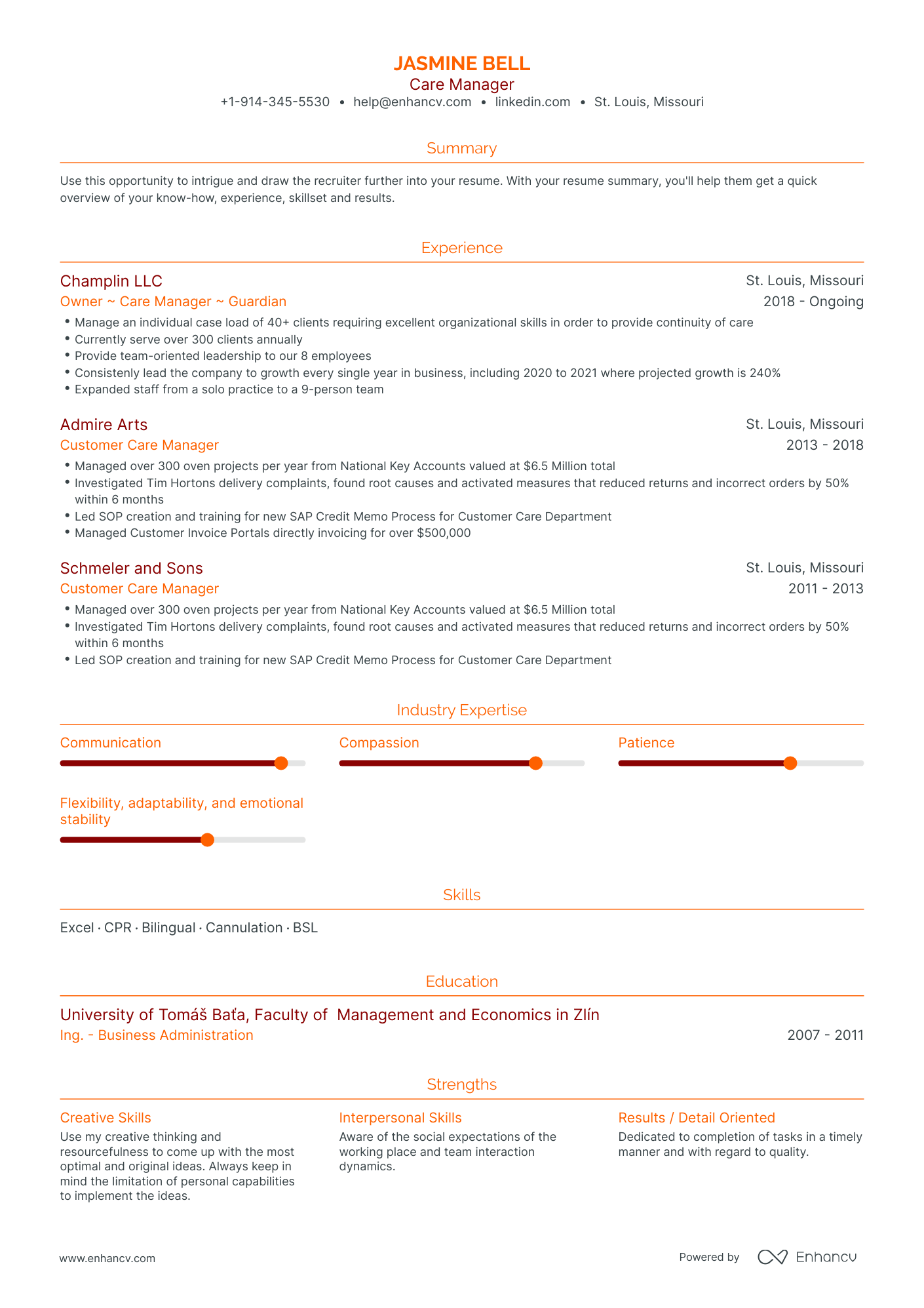 Care Manager Resume Examples & Guide for 2023 (Layout, Skills, Keywords ...