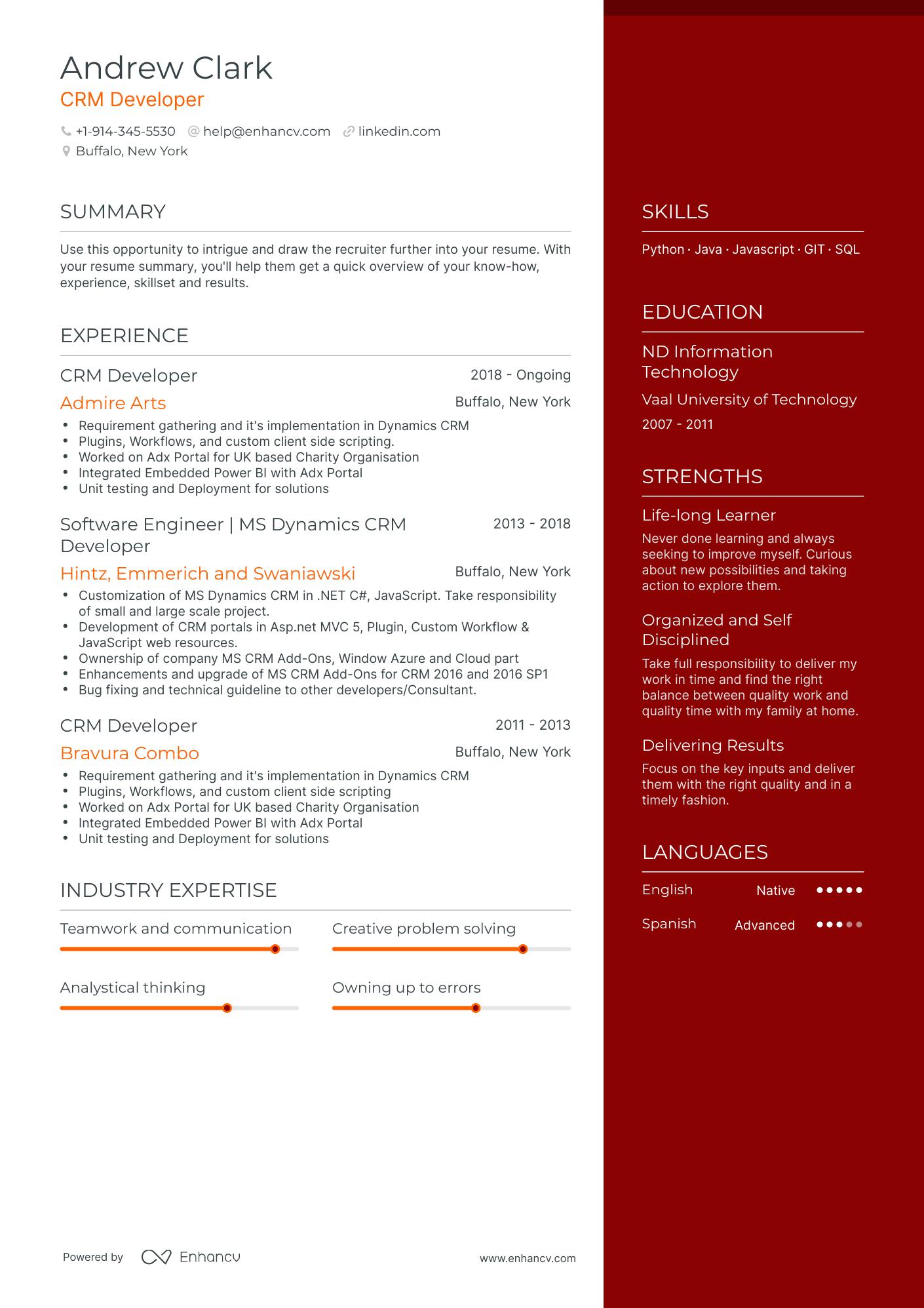 CRM Developer Resume Examples & Guide for 2023 (Layout, Skills ... CRM Developer Resume Examples & Guide for 2023 (Layout, Skills ...