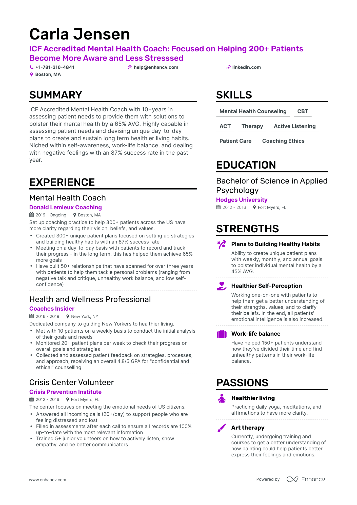 6 Health Coach Resume Examples & Guide for 2024