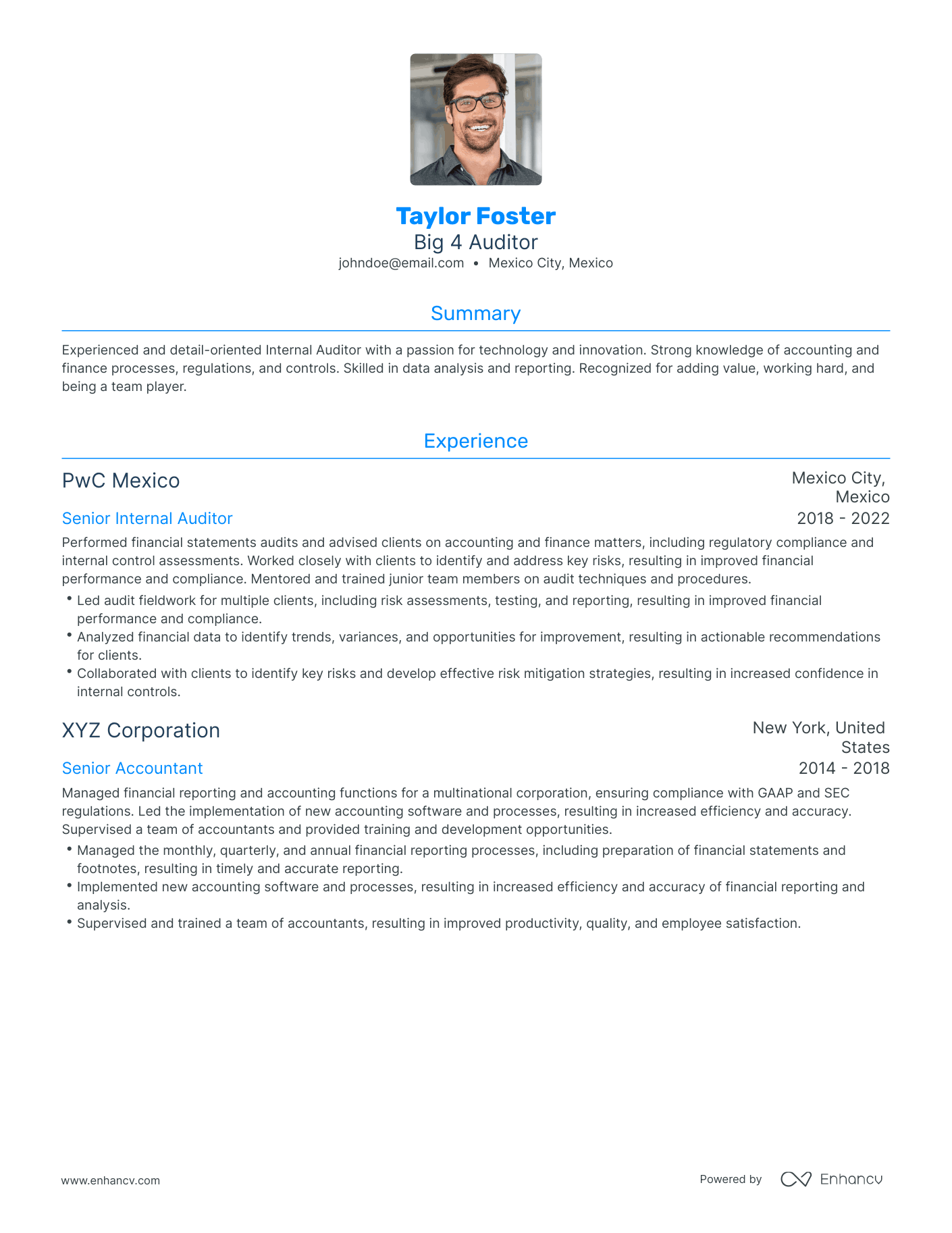 5 Big 4 Auditor Resume Examples Guide For 2023