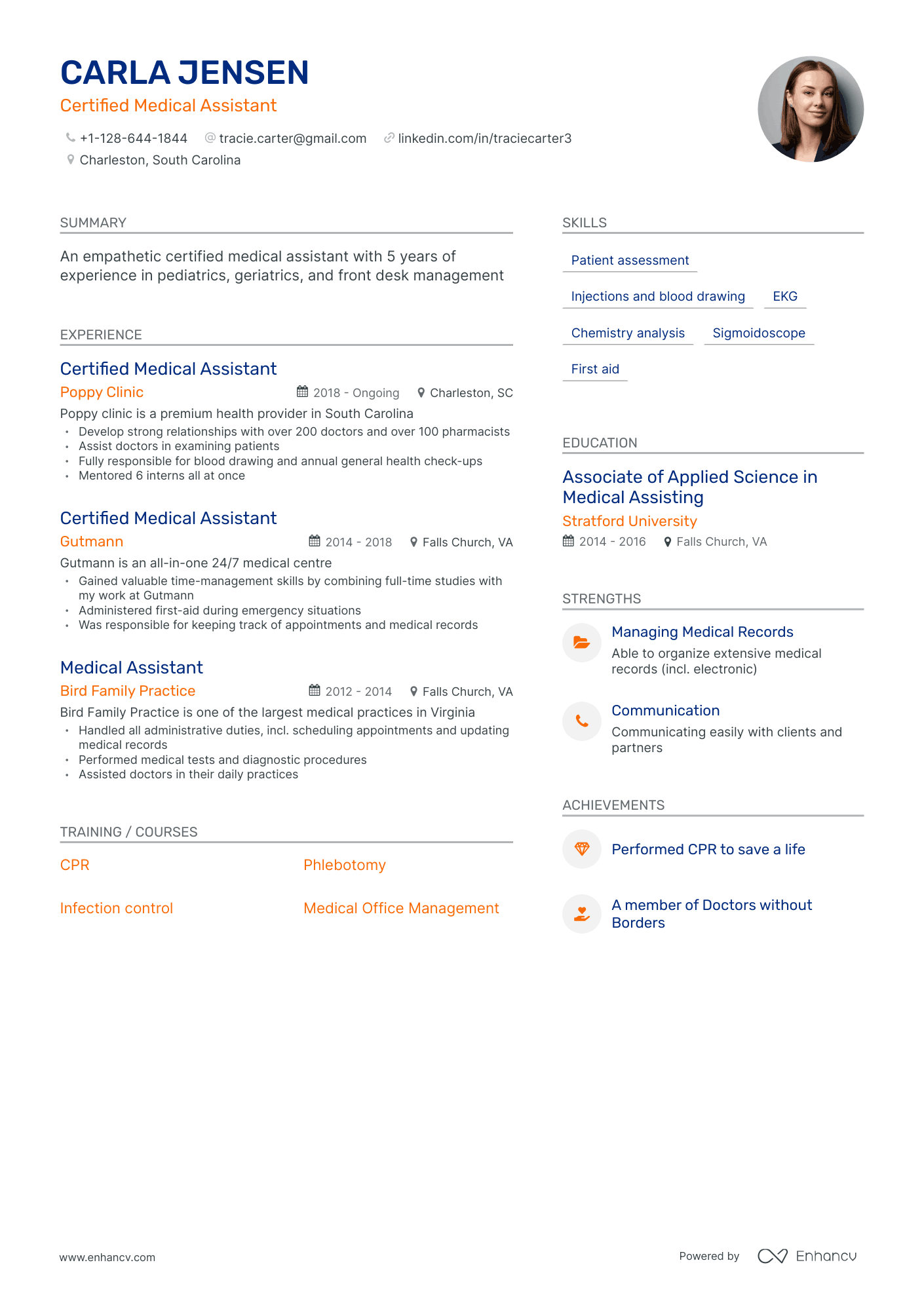 Certified Medical Assistant Resume Examples & Guide for 2023 (Layout ...
