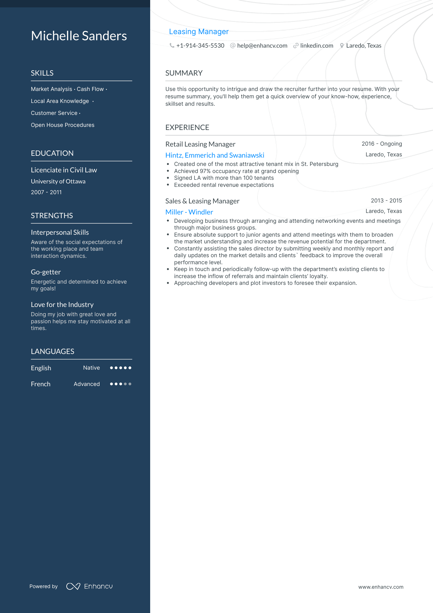 Leasing Manager Resume Examples & Guide for 2023 (Layout, Skills ...