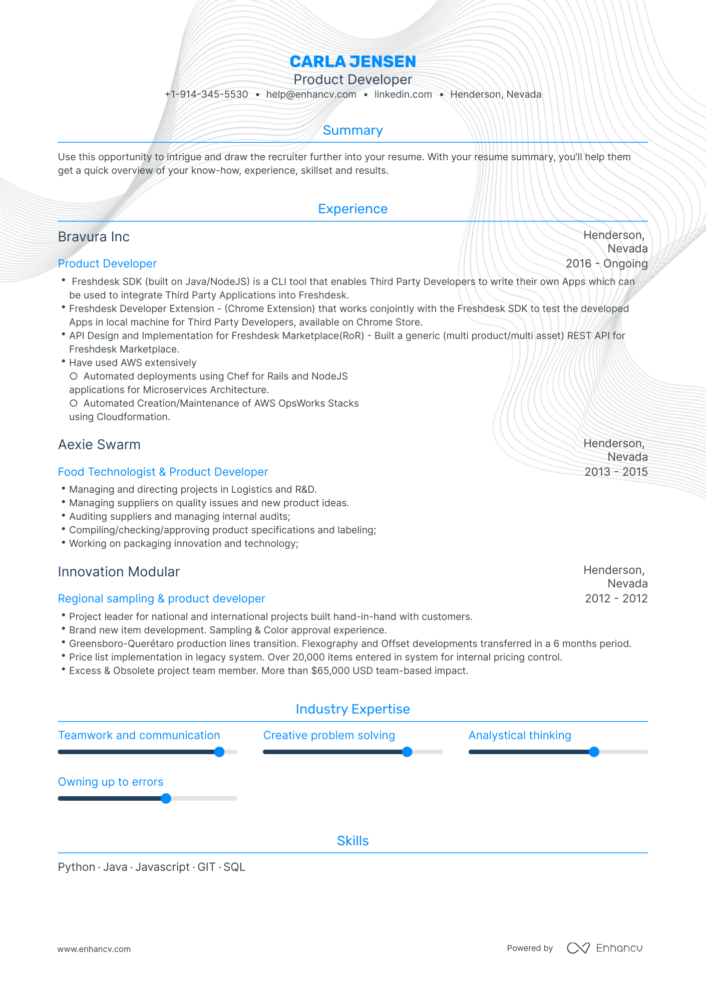 Product Developer Resume Examples & Guide for 2023 (Layout, Skills ...