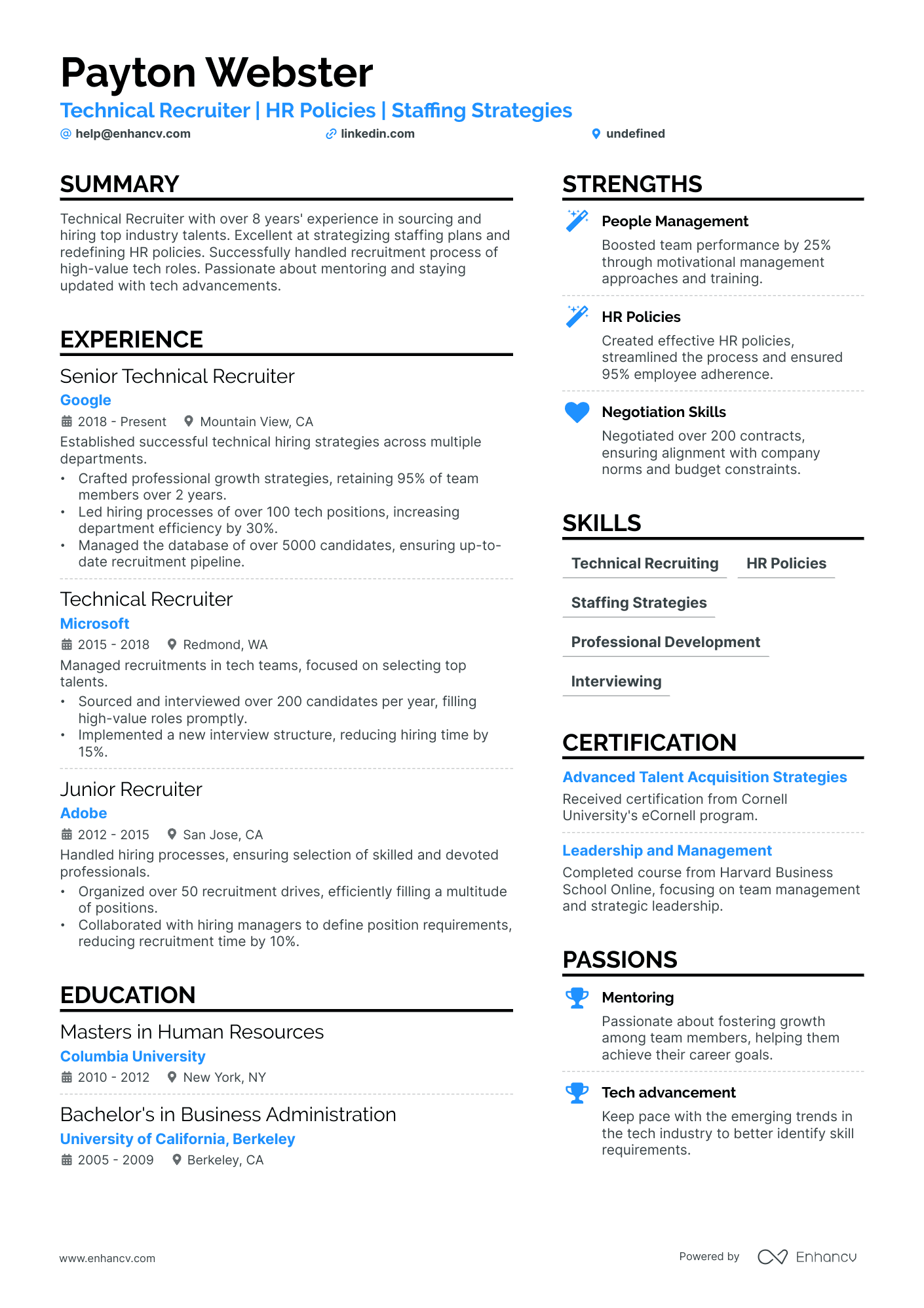 5 Technical Recruiter Resume Examples & Guide for 2024