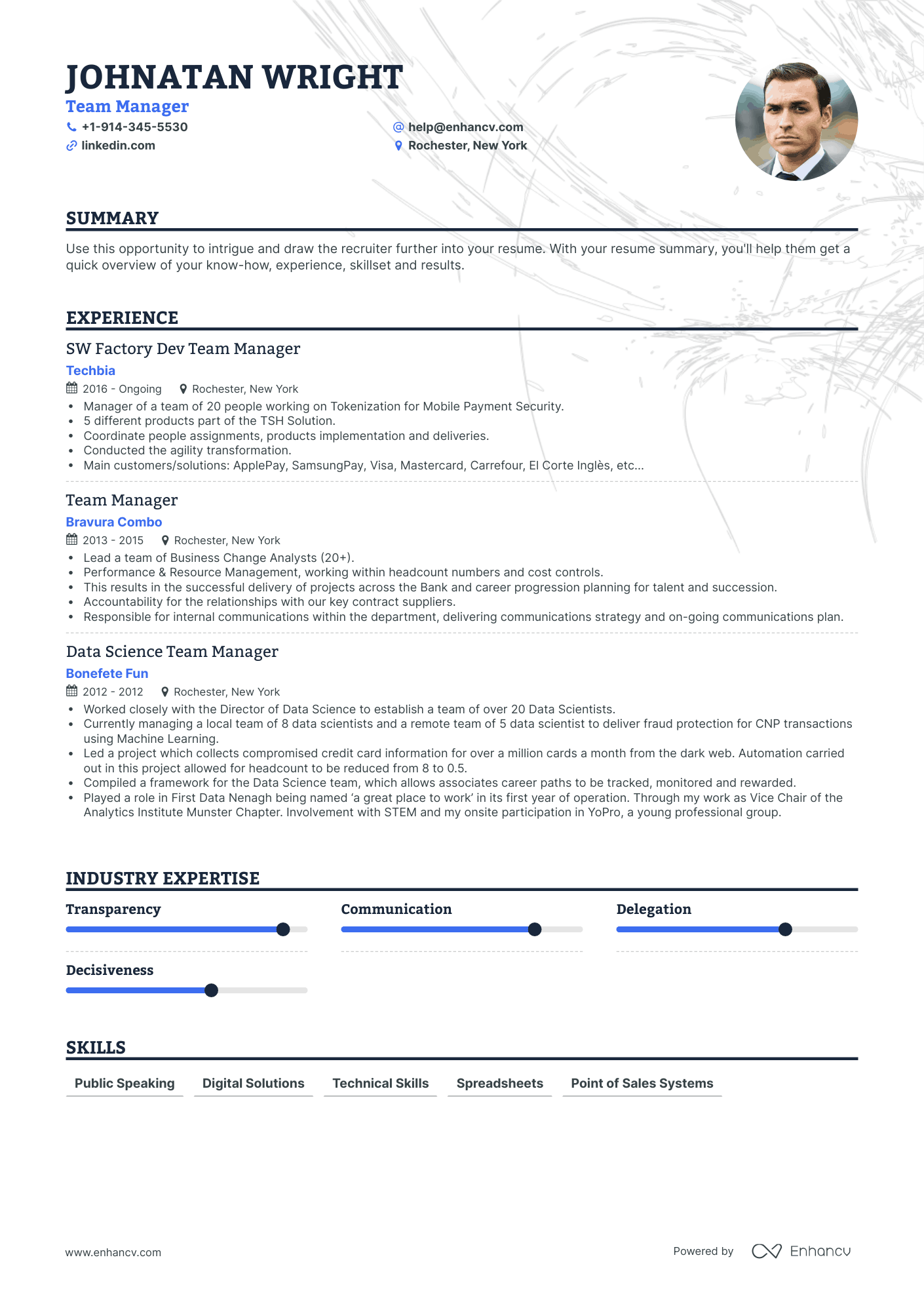 Team Manager Resume Examples & Guide for 2023 (Layout, Skills, Keywords ...