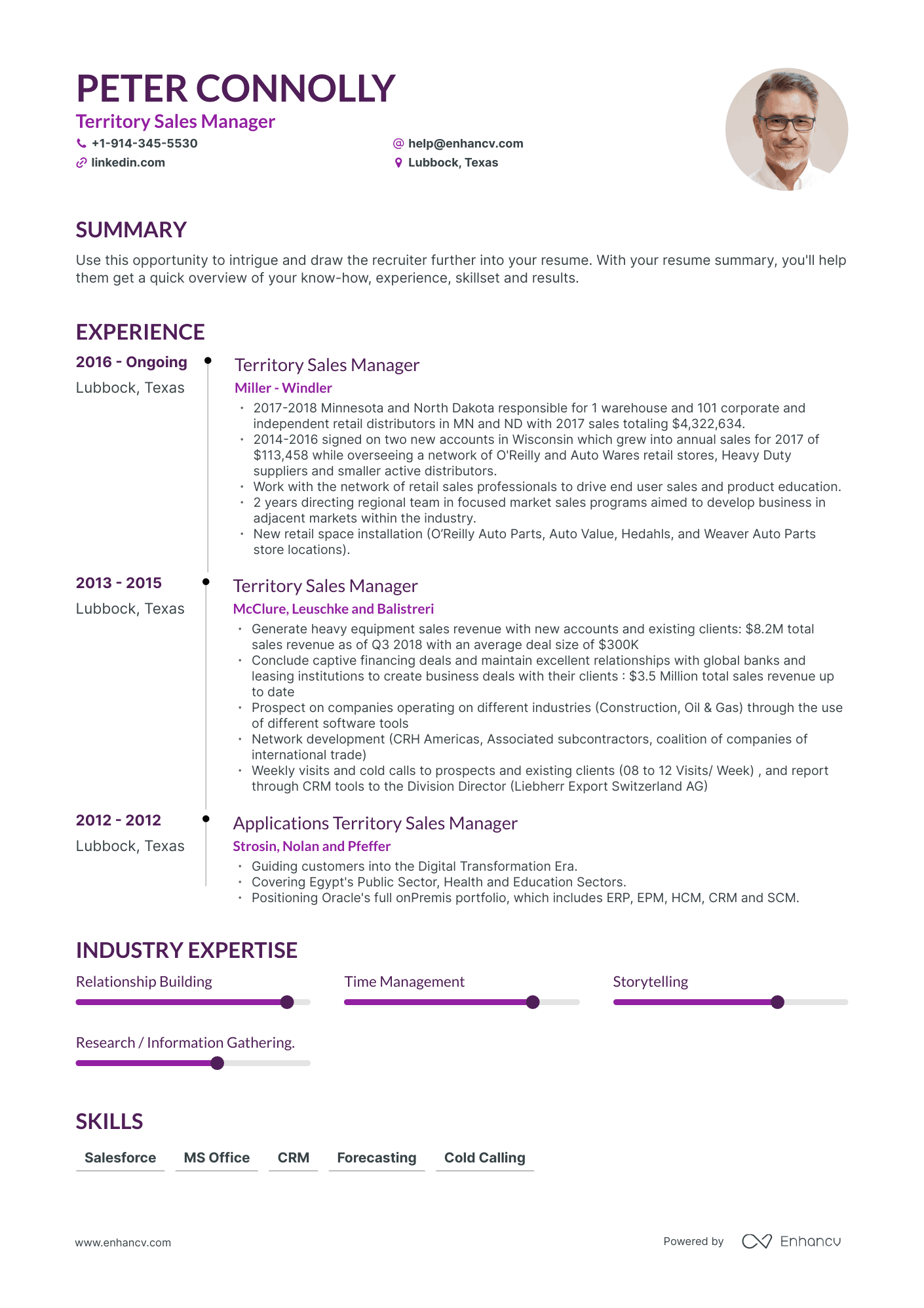 Territory Sales Manager Resume Examples & Guide for 2023 (Layout ...