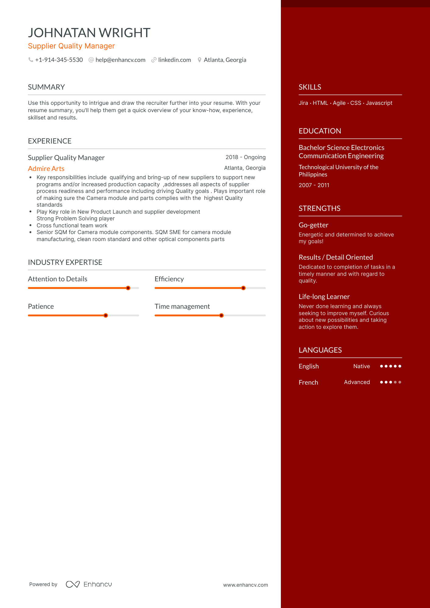 Supplier Quality Manager Resume Examples & Guide for 2023 (Layout, Skills, Keywords & Job ...