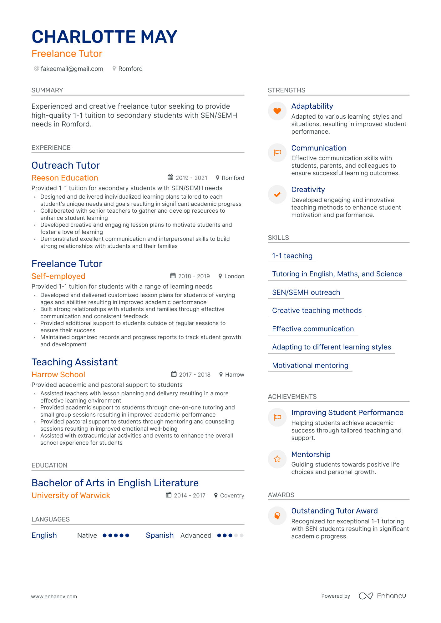 6 Tutor Resume Examples & Guide for 2024