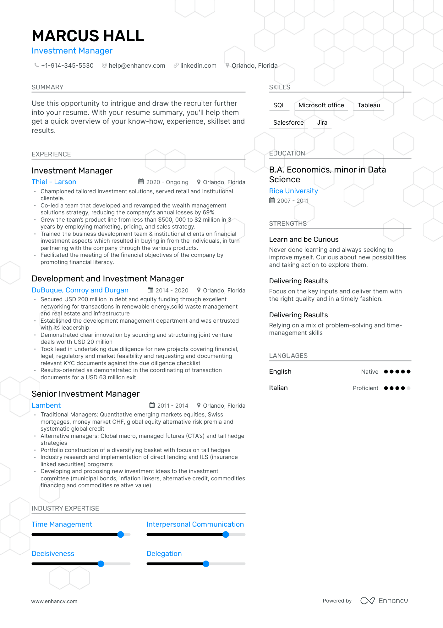 Investment Manager Resume Examples & Guide for 2023 (Layout, Skills ...