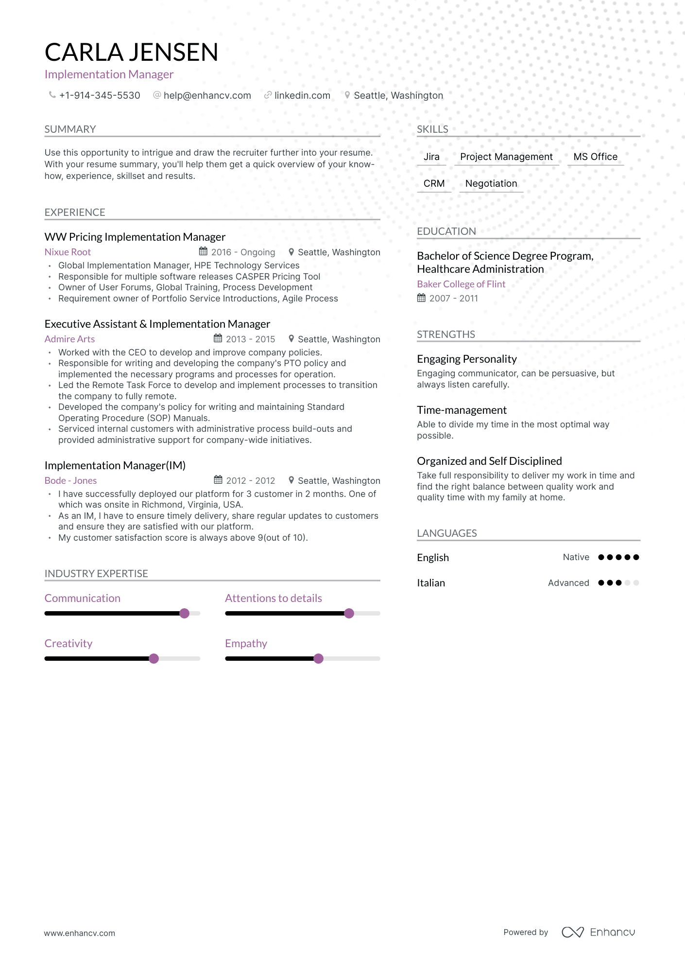 Implementation Manager Resume Examples & Guide for 2023 (Layout, Skills ...