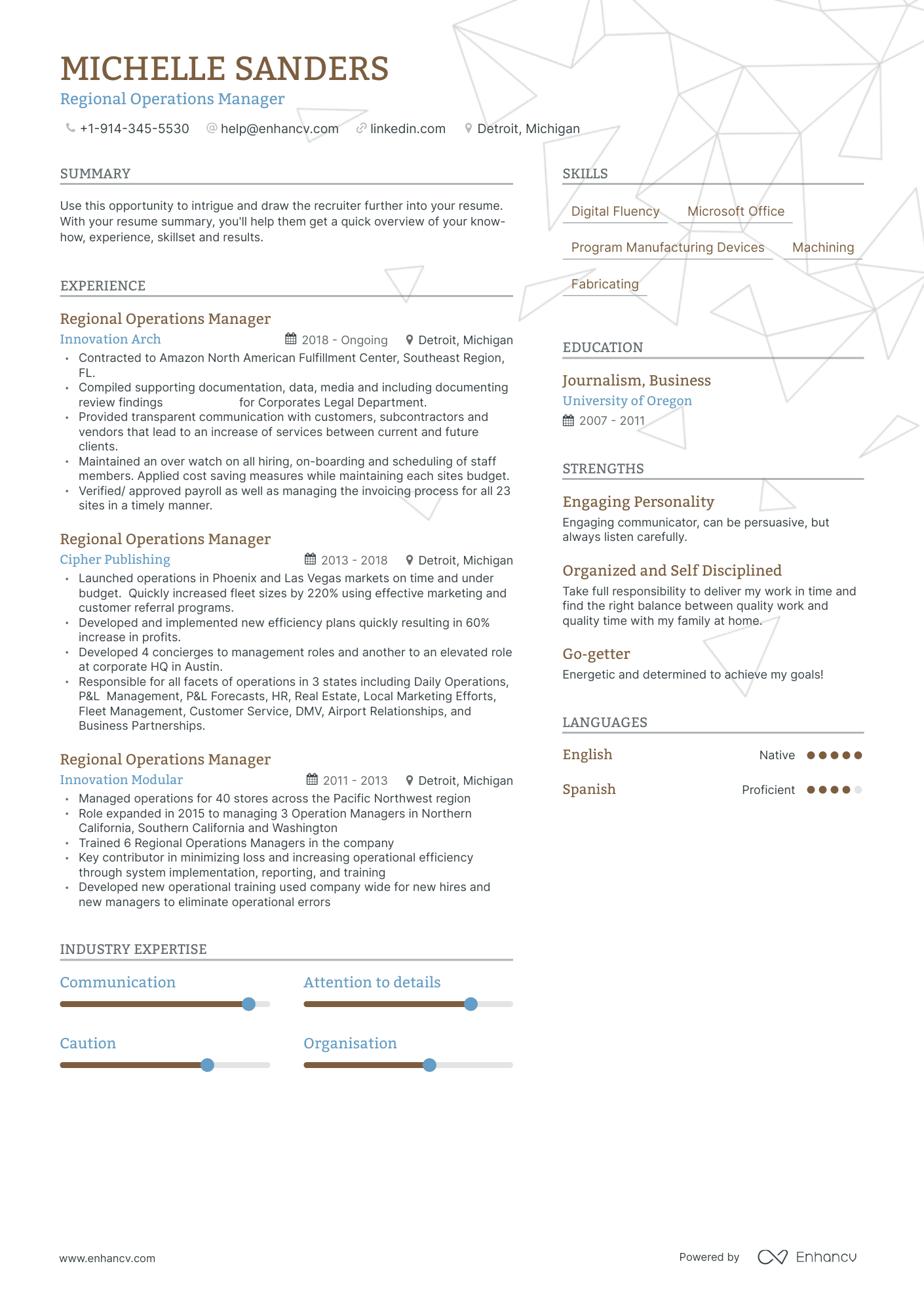 Regional Operations Manager Resume Examples & Guide for 2023 (Layout ...
